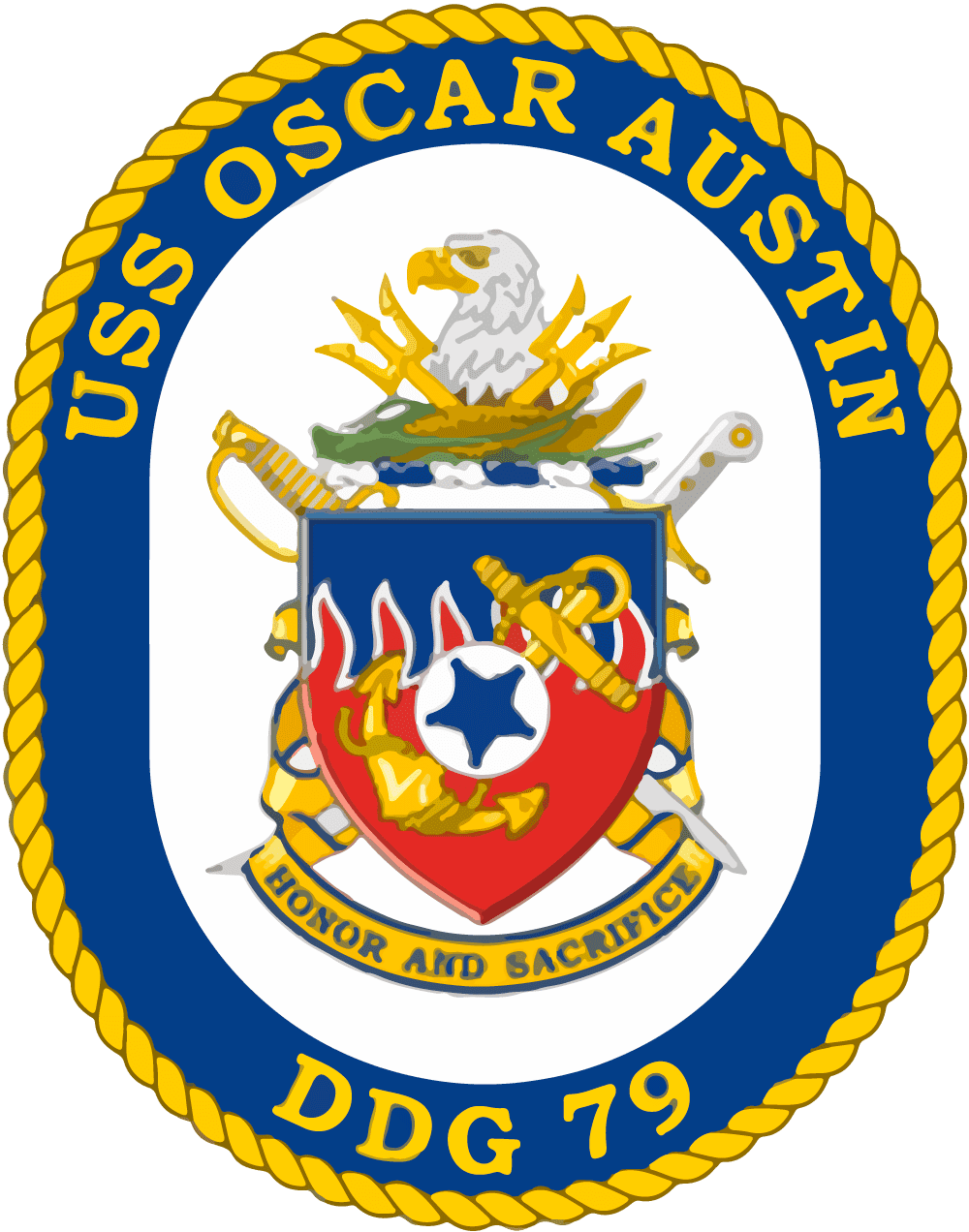 USS Oscar Austin DDG-79 Badge Sticker Decal Arleigh Burke Class ...