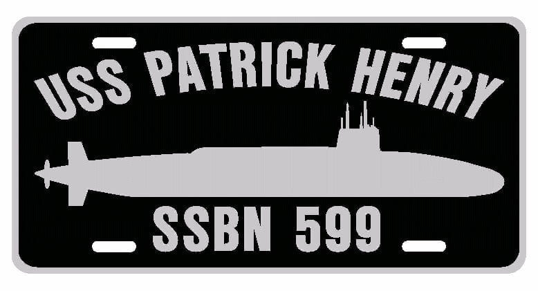 USS PATRICK HENRY SSBN 599 Aluminum License Plate Military Navy USN Car ...