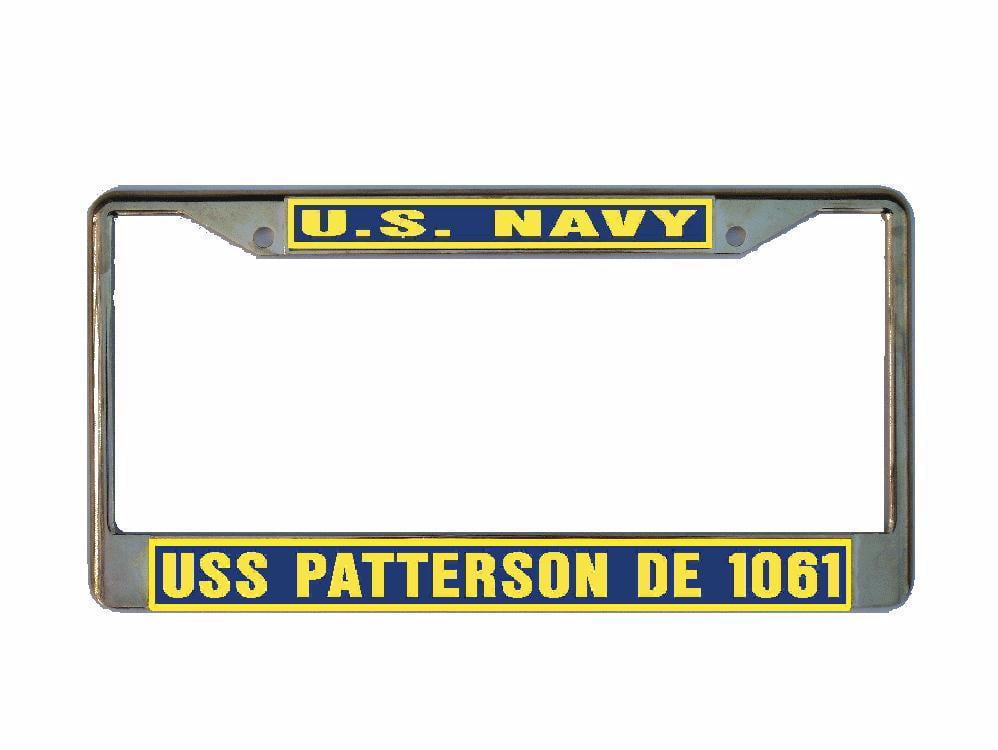 USS PATTERSON DE 1061 License Plate Frame Gold Chrome Metal Military ...