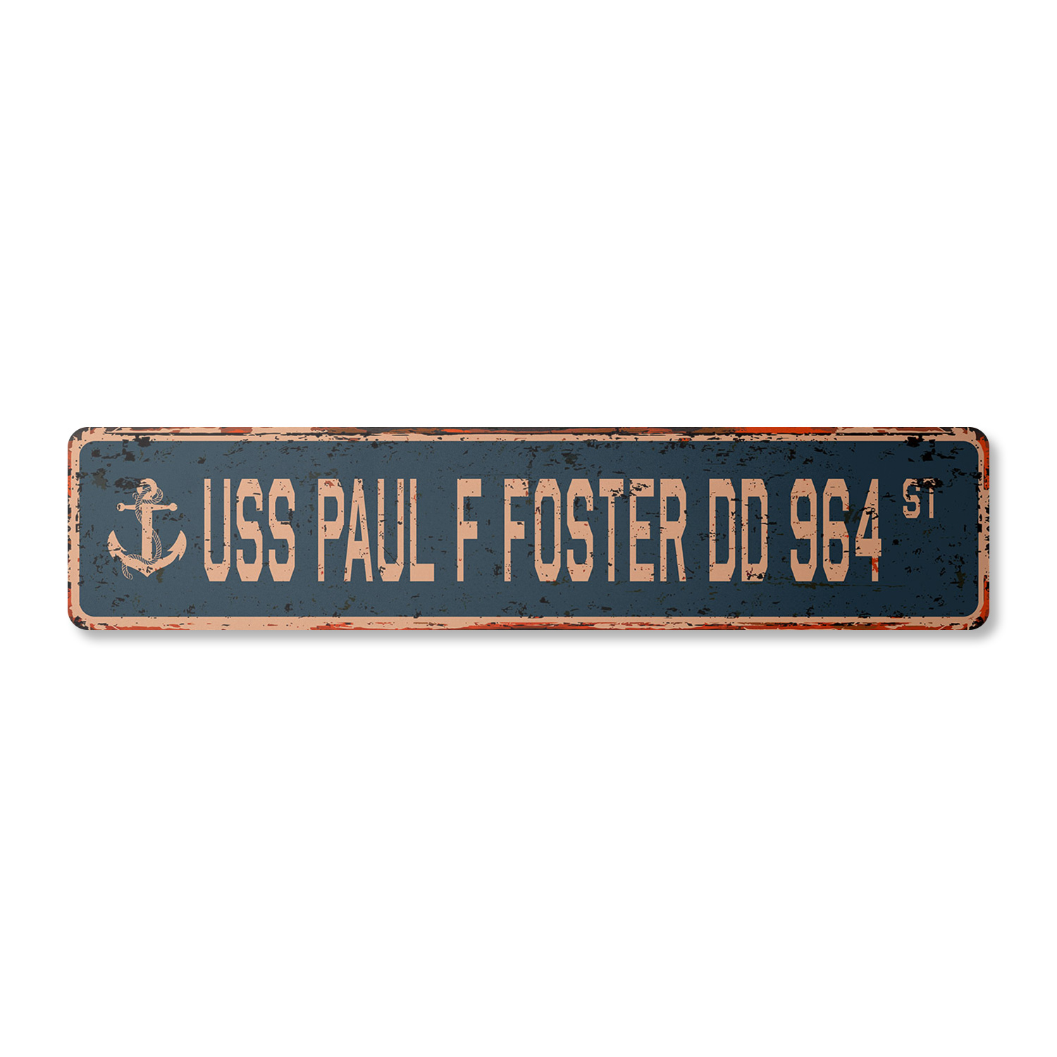 USS PAUL F FOSTER DD 964 Vintage Aluminum Street Sign us navy ship ...