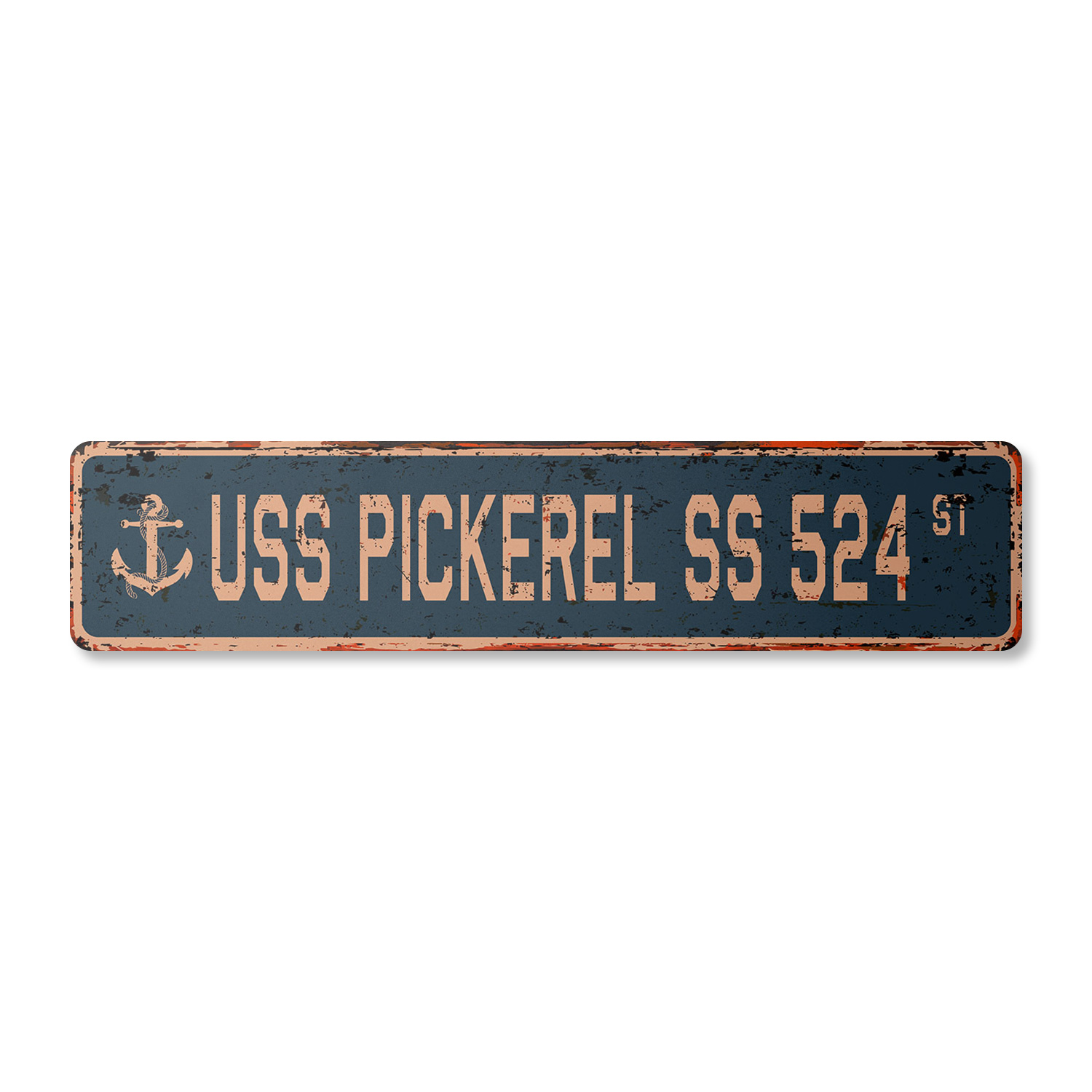 USS PICKEREL SS 524 Vintage Plastic Street Sign us navy ship veteran ...