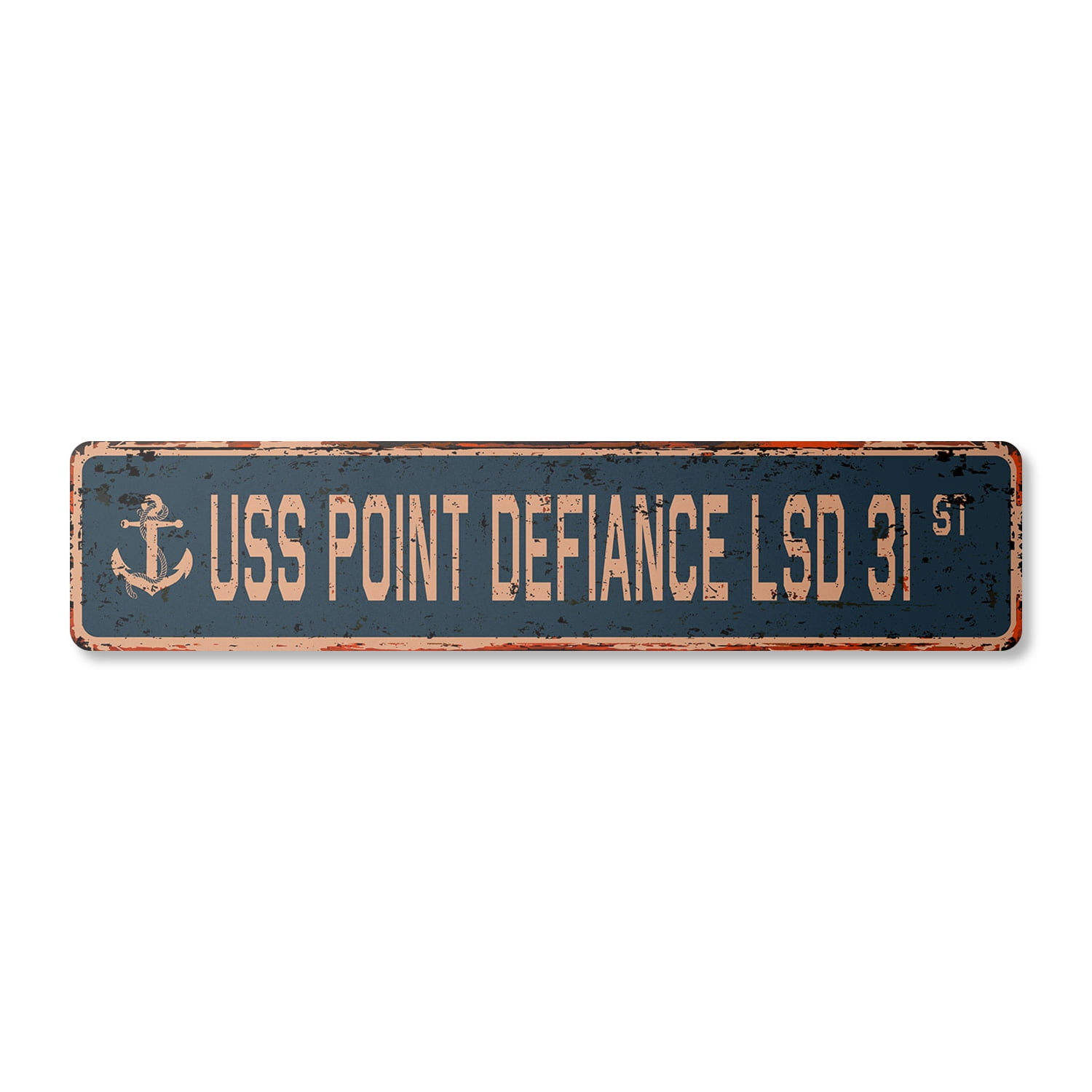 USS POINT DEFIANCE LSD 31 Vintage Aluminum Street Sign us navy ship ...