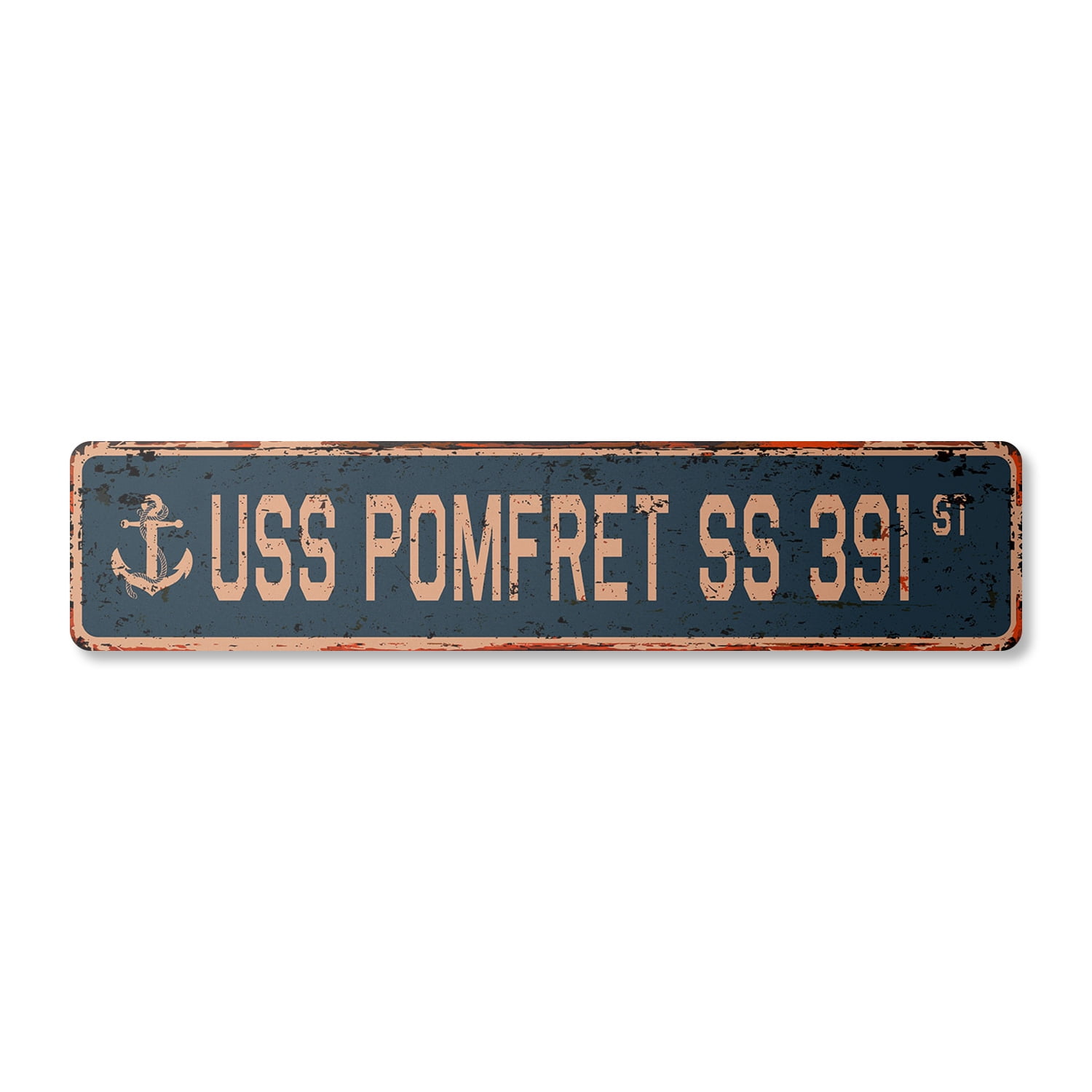USS POMFRET SS 391 Vintage Aluminum Street Sign us navy ship veteran ...