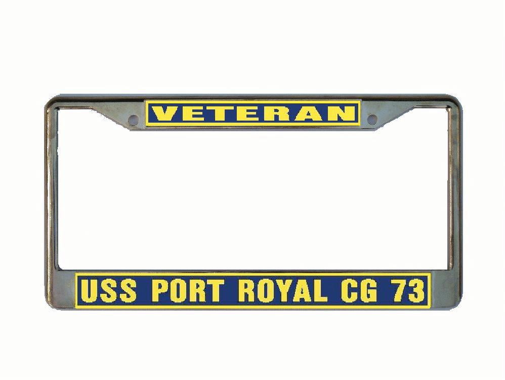 USS PORT ROYAL CG 73 License Plate Frame Gold Chrome Metal Military ...