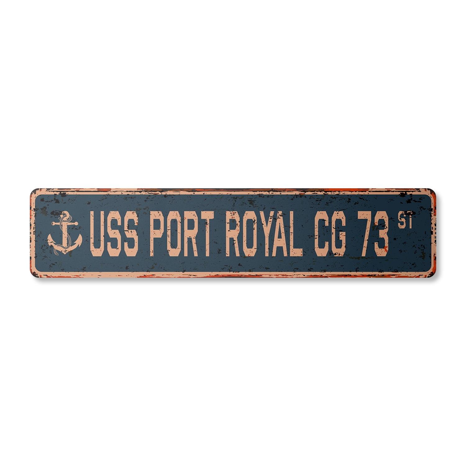 USS PORT ROYAL CG 73 Vintage Plastic Street Sign us navy ship veteran ...