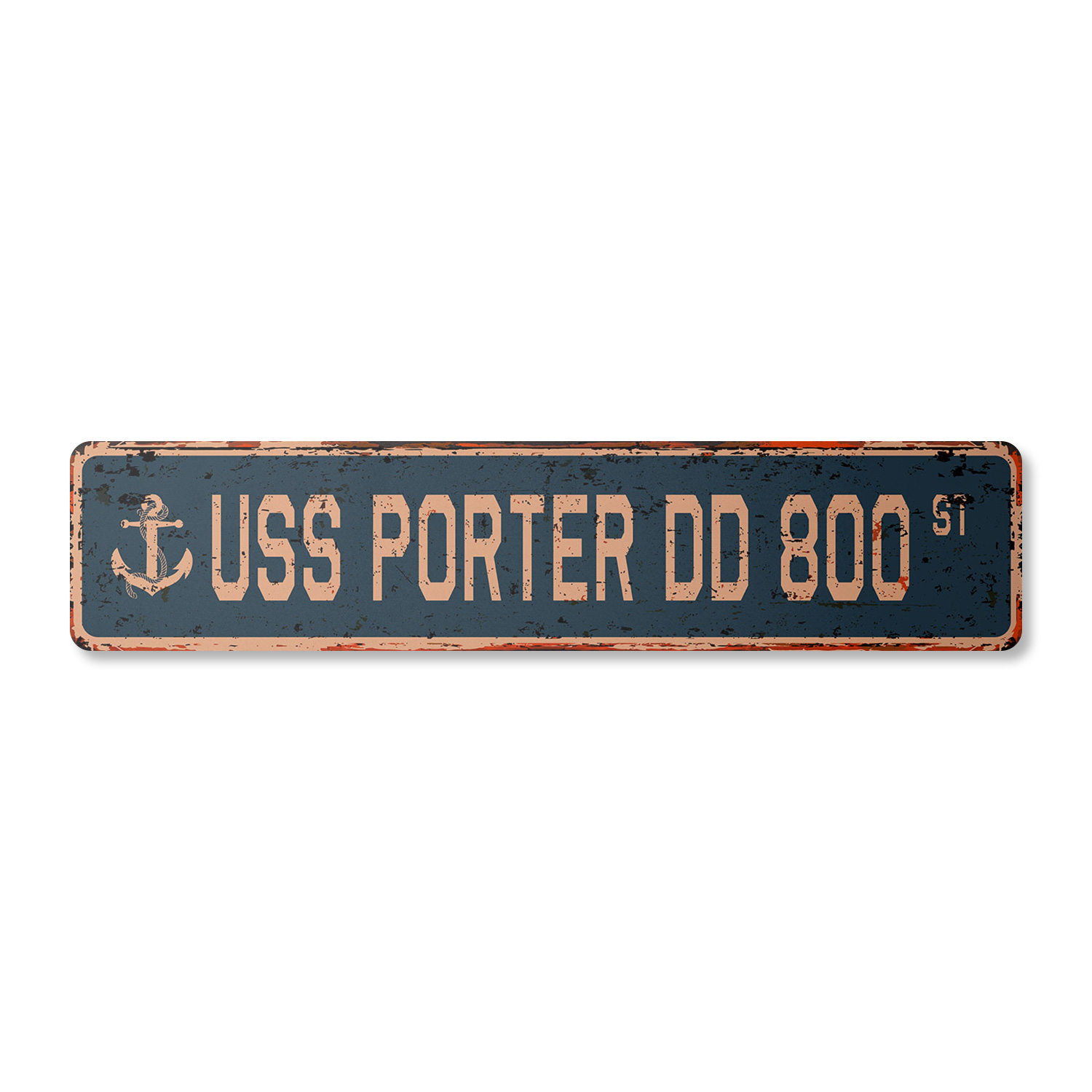 USS PORTER DD 800 Vintage Aluminum Street Sign us navy ship veteran ...