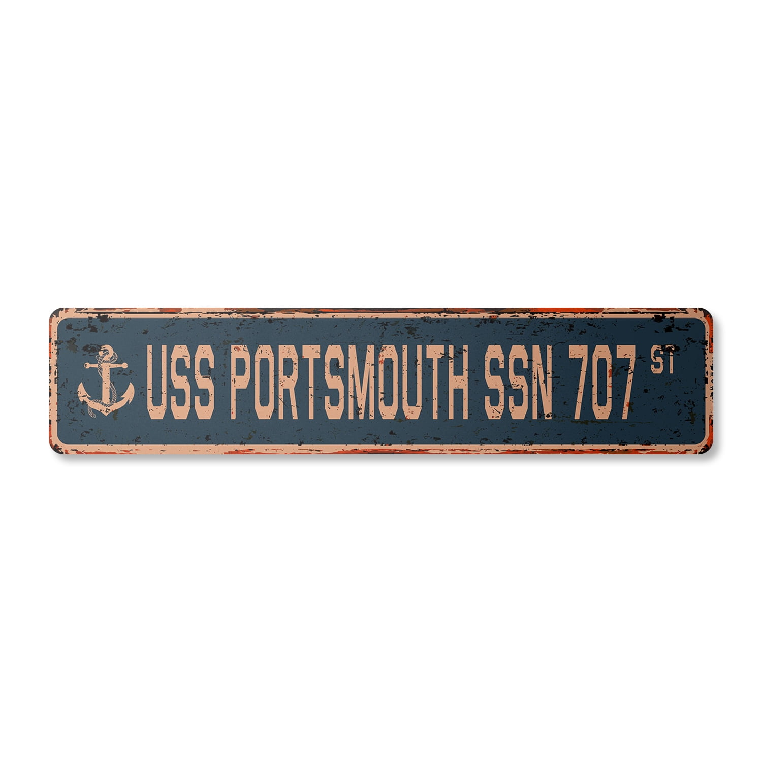 USS PORTSMOUTH SSN 707 Vintage Aluminum Street Sign us navy ship ...