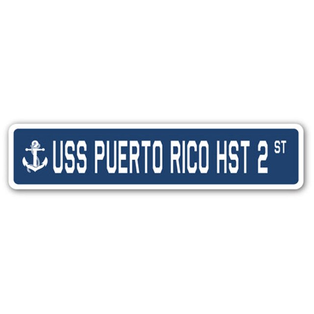 USS PUERTO RICO HST 2 Street Sign us navy ship veteran sailor gift ...