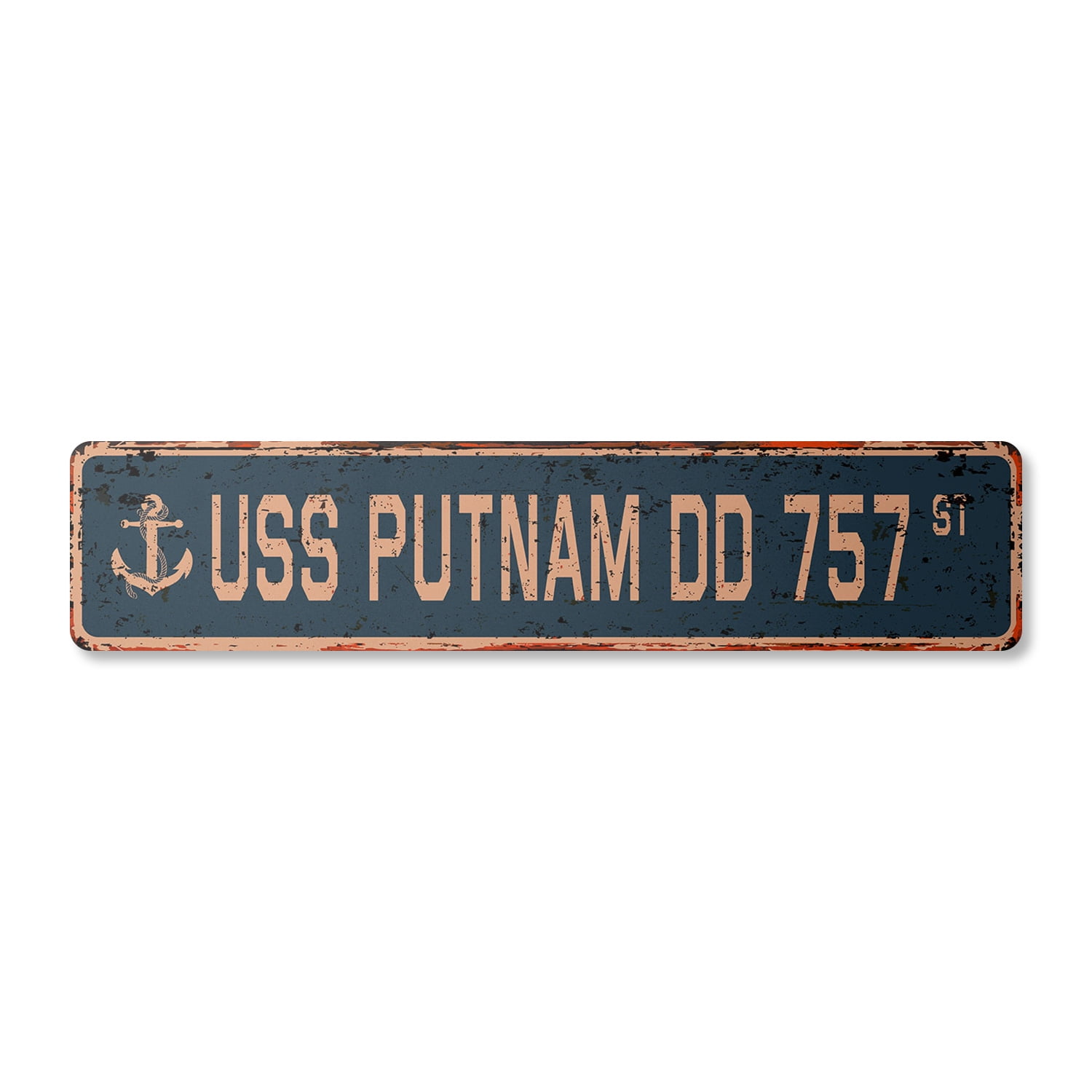 USS PUTNAM DD 757 Vintage Plastic Street Sign us navy ship veteran ...