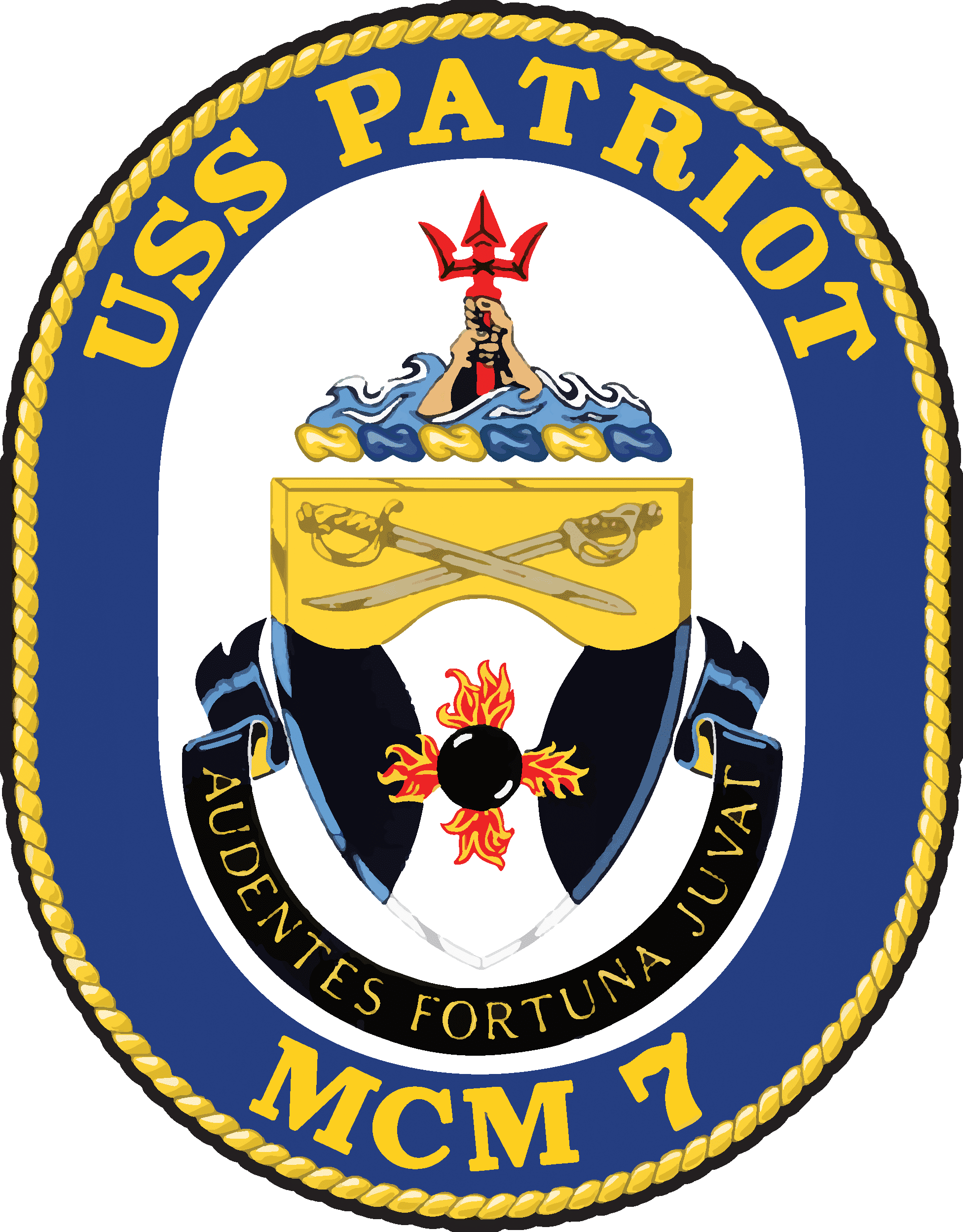 USS Patriot MCM-7 Badge Sticker Decal Avenger Class Mine ...