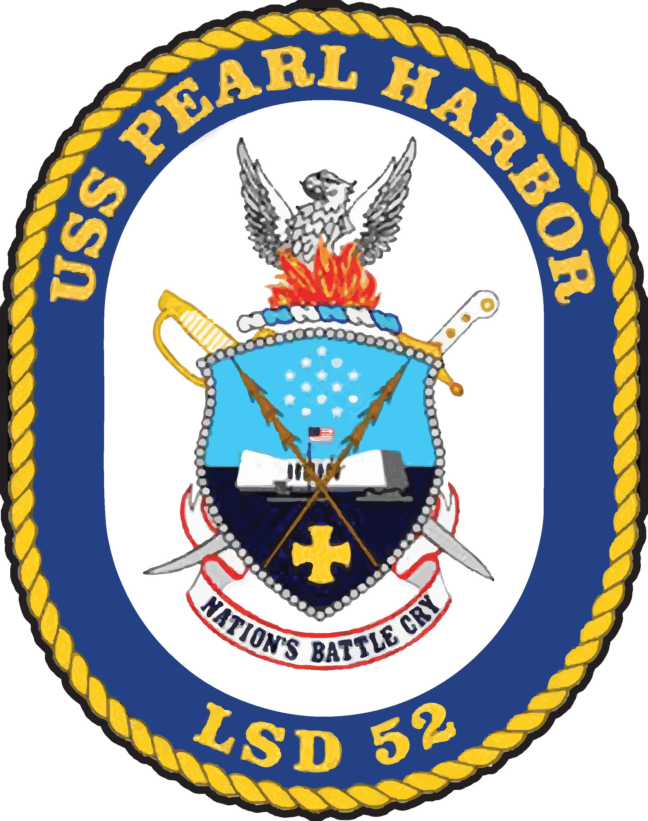 USS Pearl Harbor LSD-52 Badge Sticker Decal Whidbey Island Class Dock ...