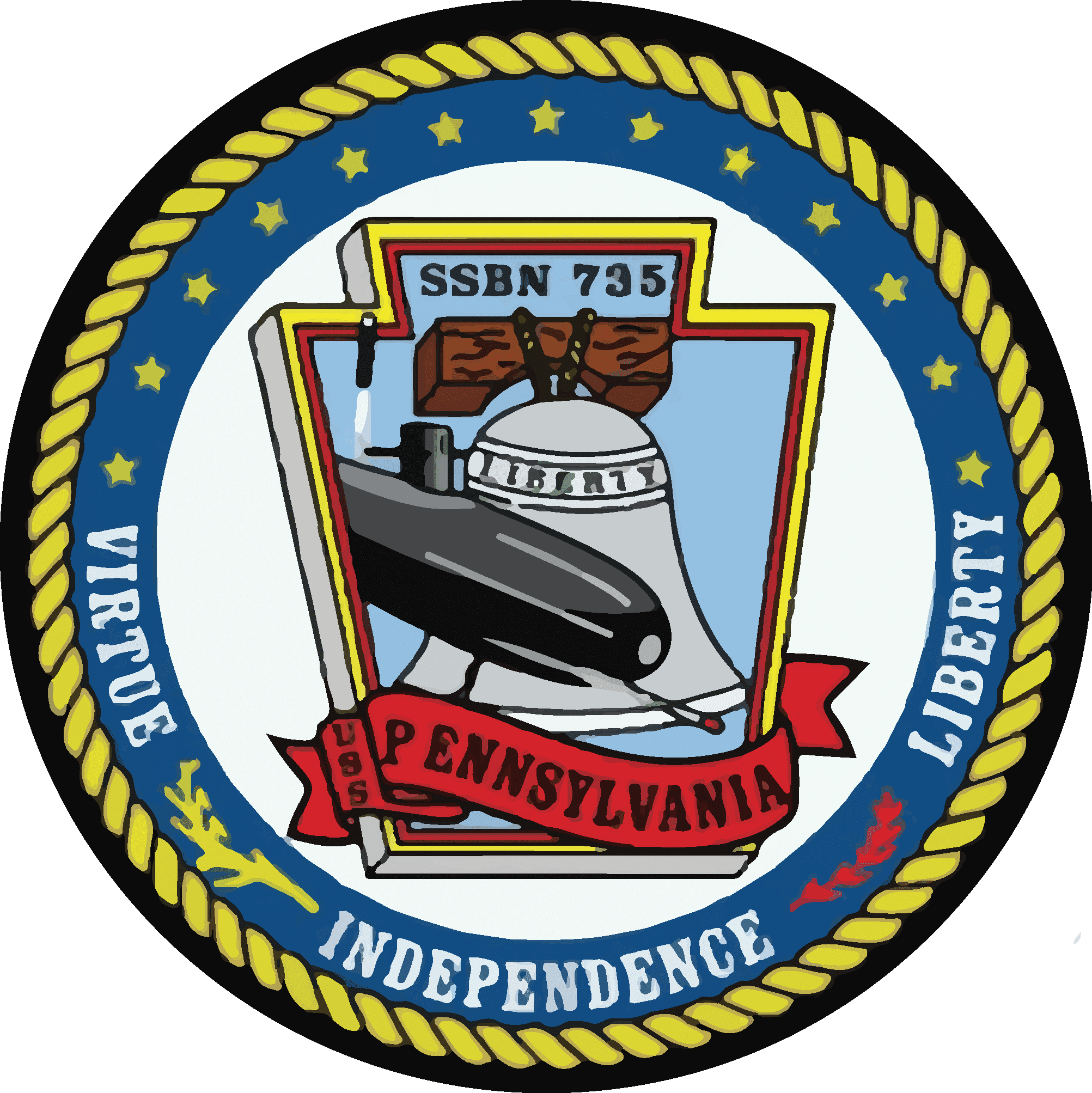 USS Pennsylvania SSBN-735 Badge Sticker Decal Ohio Class Ballistic ...