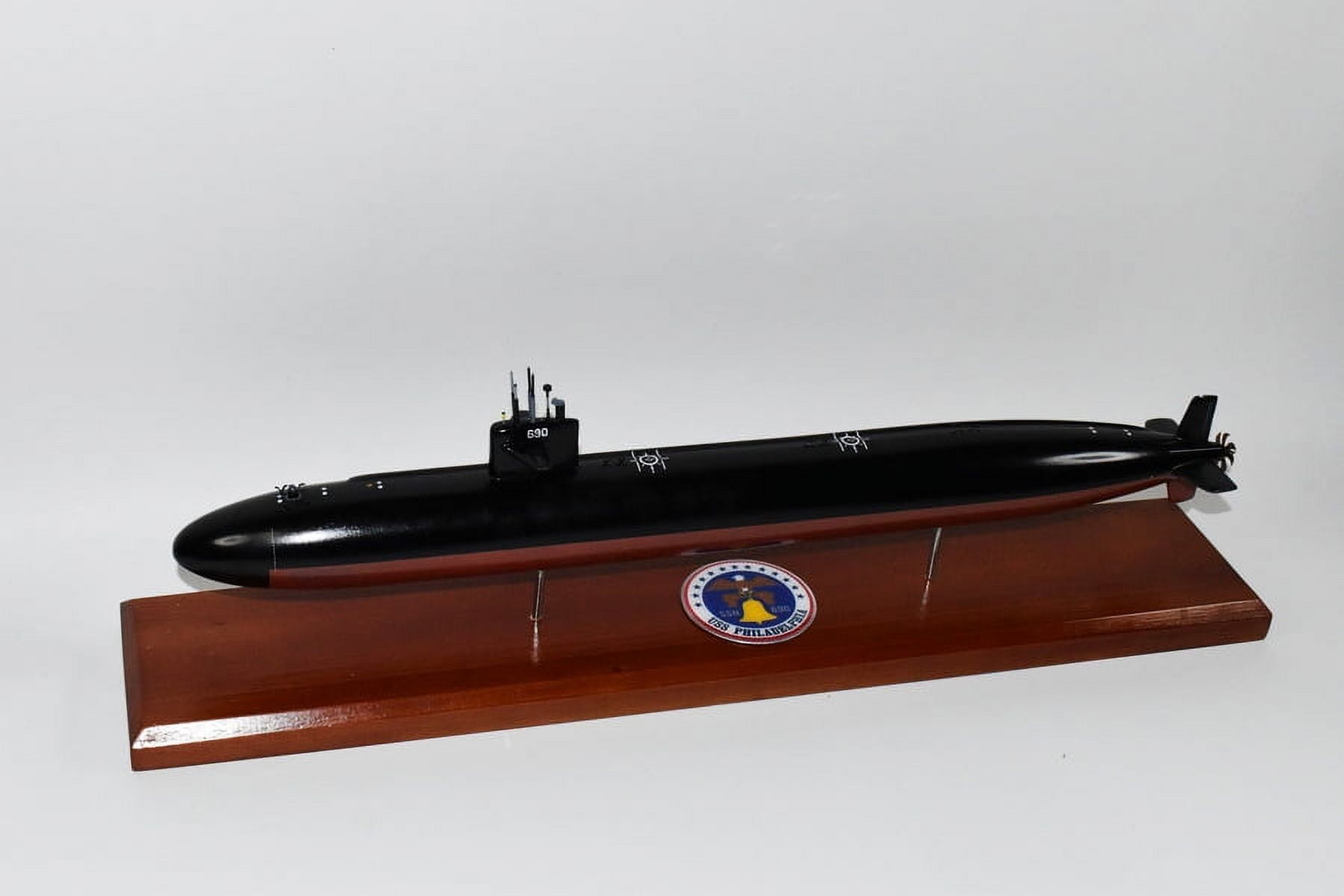 USS Philadelphia (SSN-690) Submarine Model,Navy,Scale Model,Mahogany,20 ...