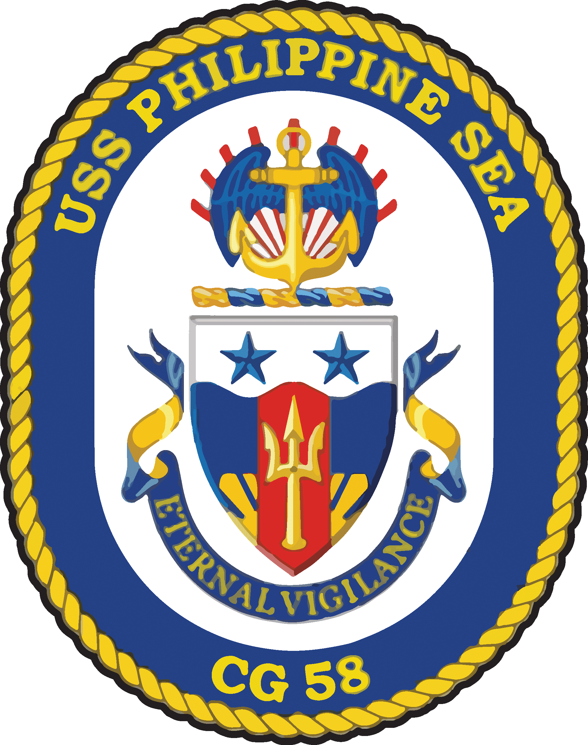 USS Philippine Sea CG-58 Badge Sticker Decal Ticonderoga Class Cruiser ...