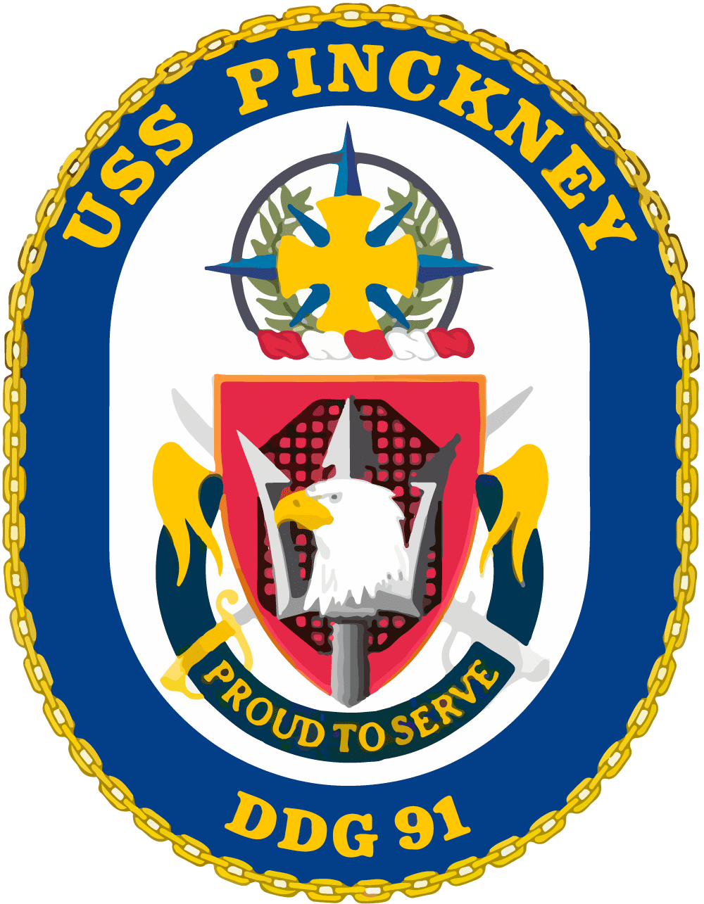 USS Pinckney DDG-91 Badge Sticker Decal Arleigh Burke Class Destroyer ...