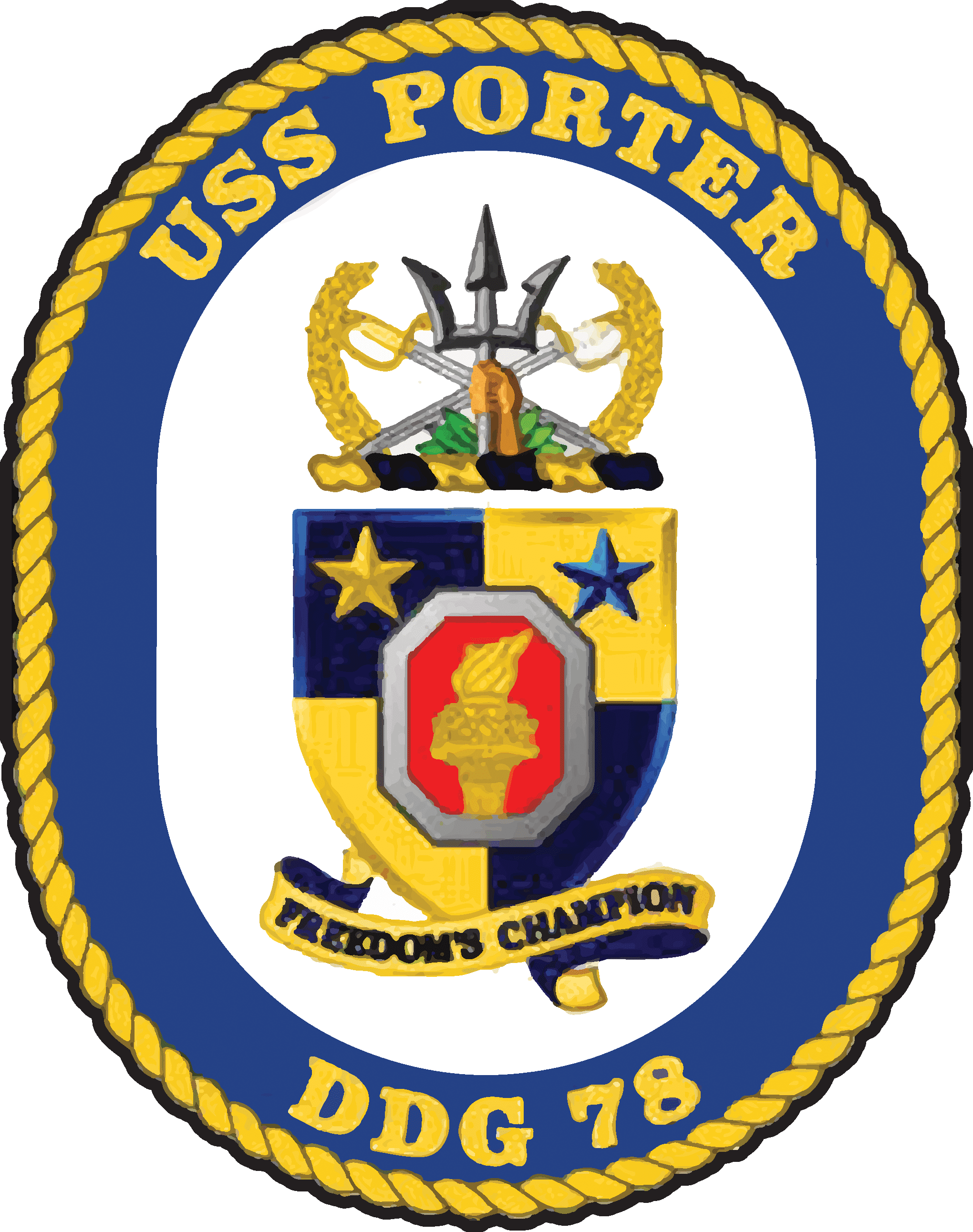 USS Porter DDG-78 Badge Sticker Decal Arleigh Burke Class Destroyer Car ...