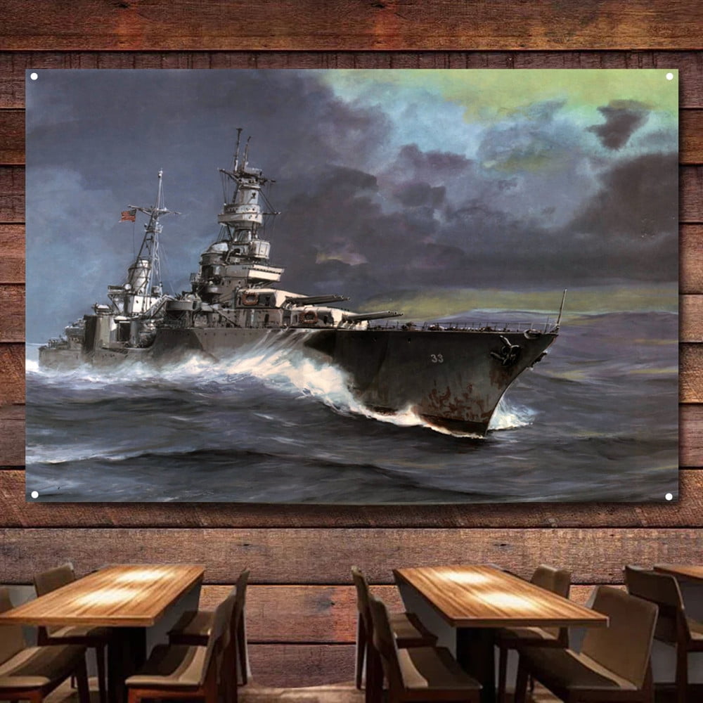 USS Portland Battleship Wall Art Banners Hanging Flags Wall Chart ...