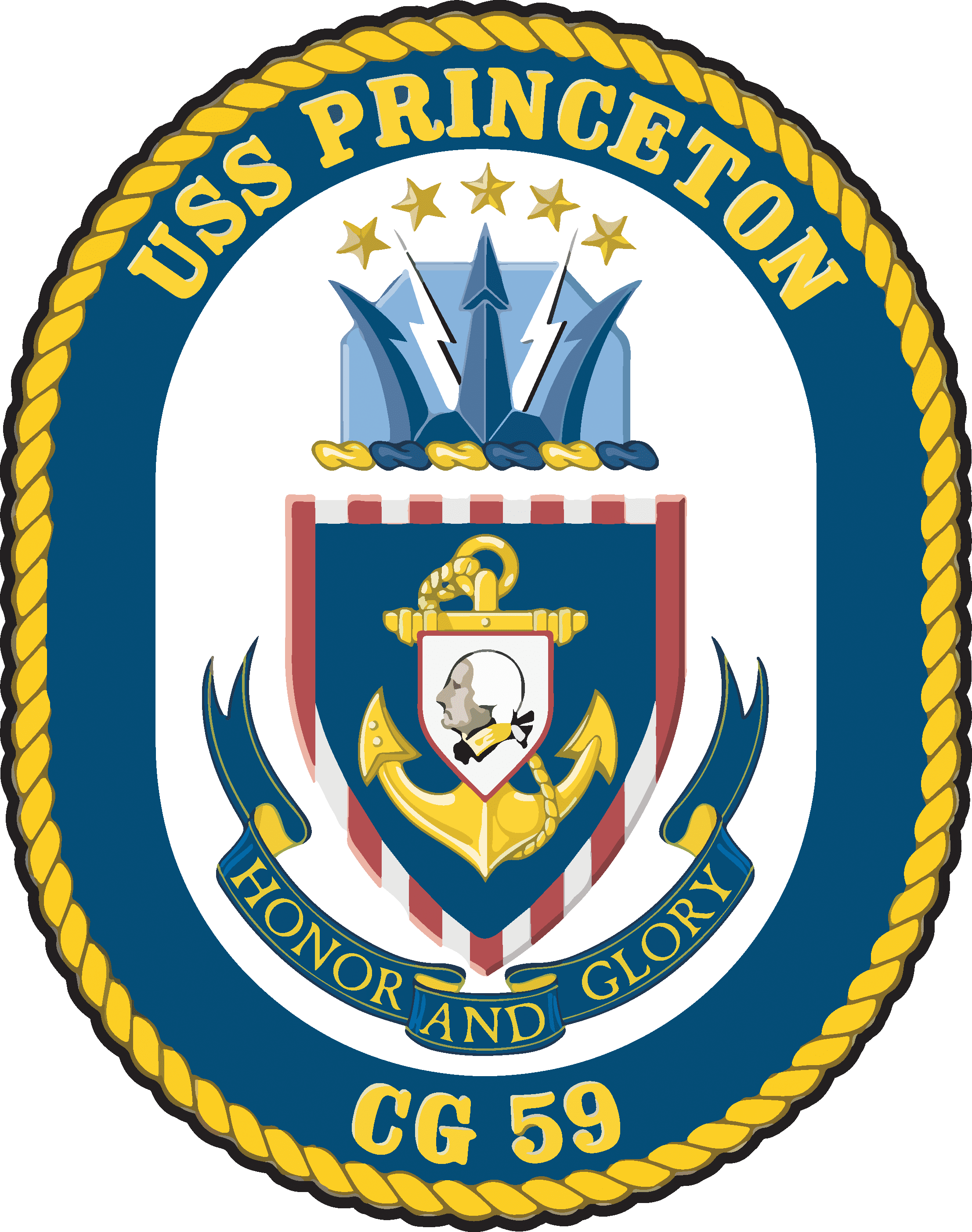 USS Princeton CG-59 Badge Sticker Decal Ticonderoga Class Cruiser Car ...