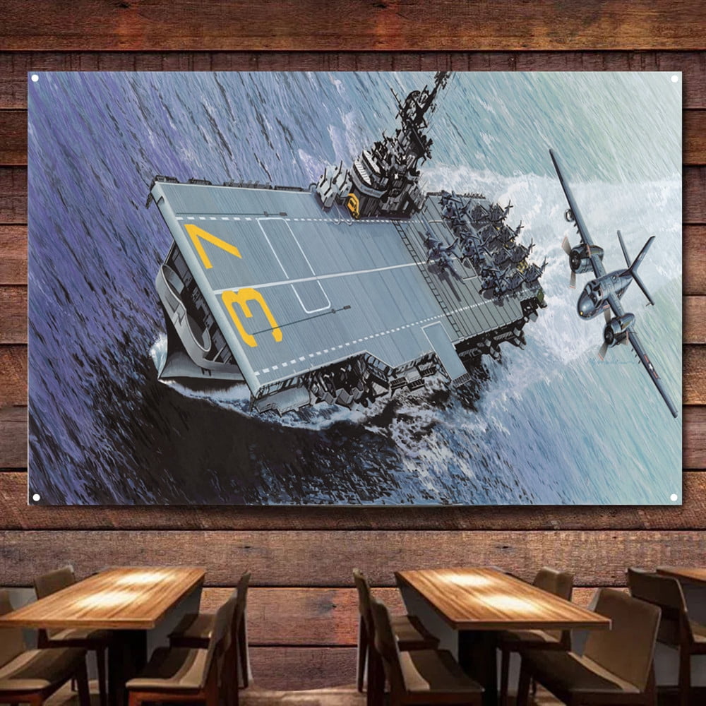 USS Princeton CVS-37 Aircraft Carrier Battleship Wall Art Banners Flags ...