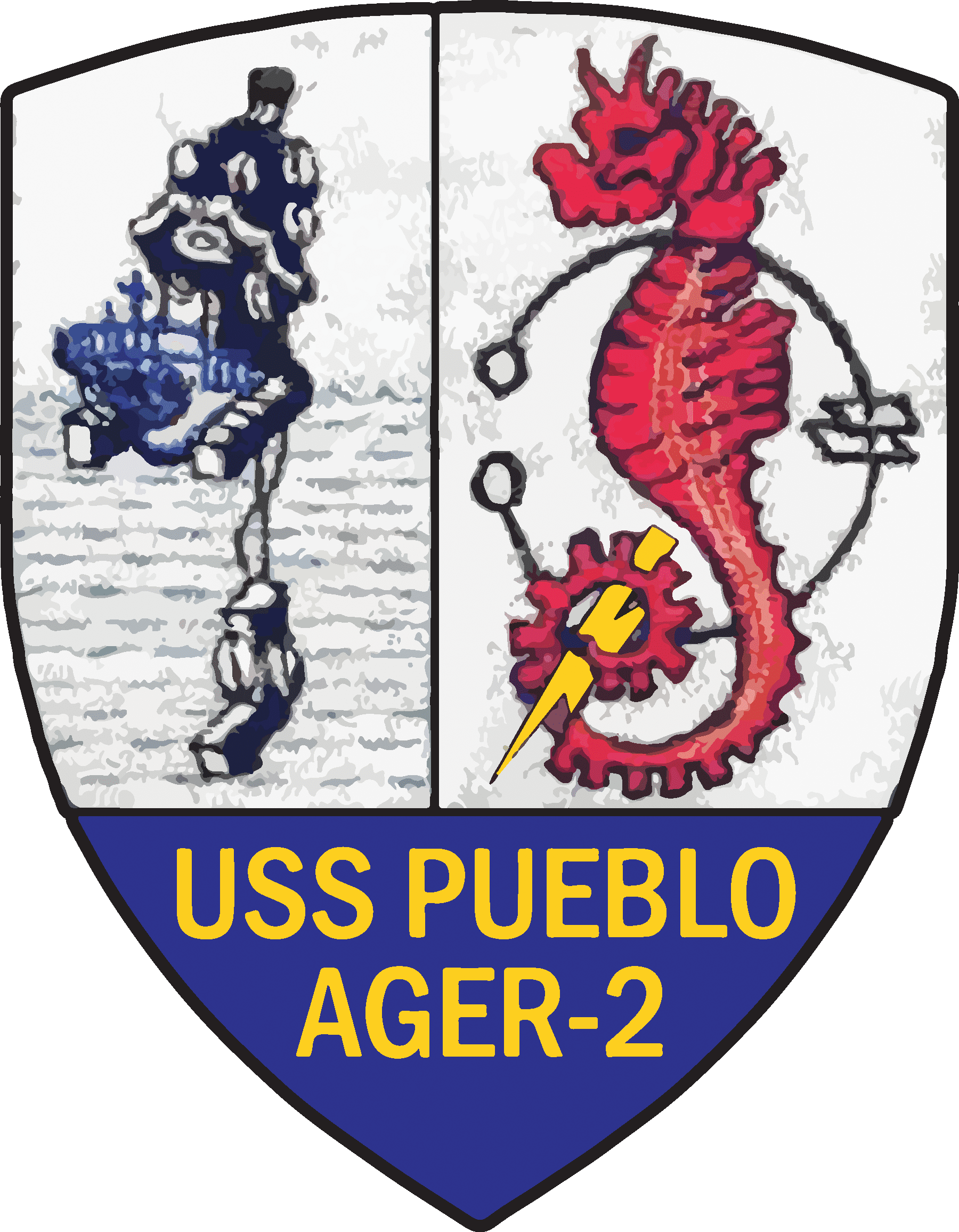 USS Pueblo AGER-2 Badge Sticker Decal Banner Class Technical research ...