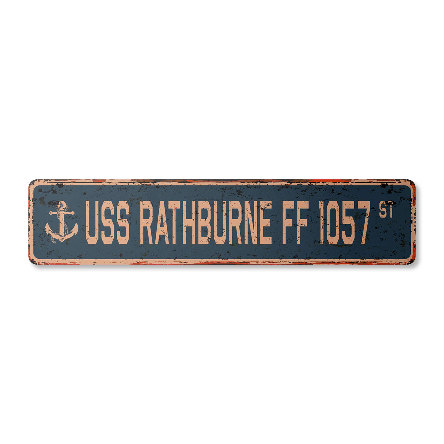 USS RATHBURNE FF 1057 Vintage Aluminum Street Sign us navy ship veteran ...