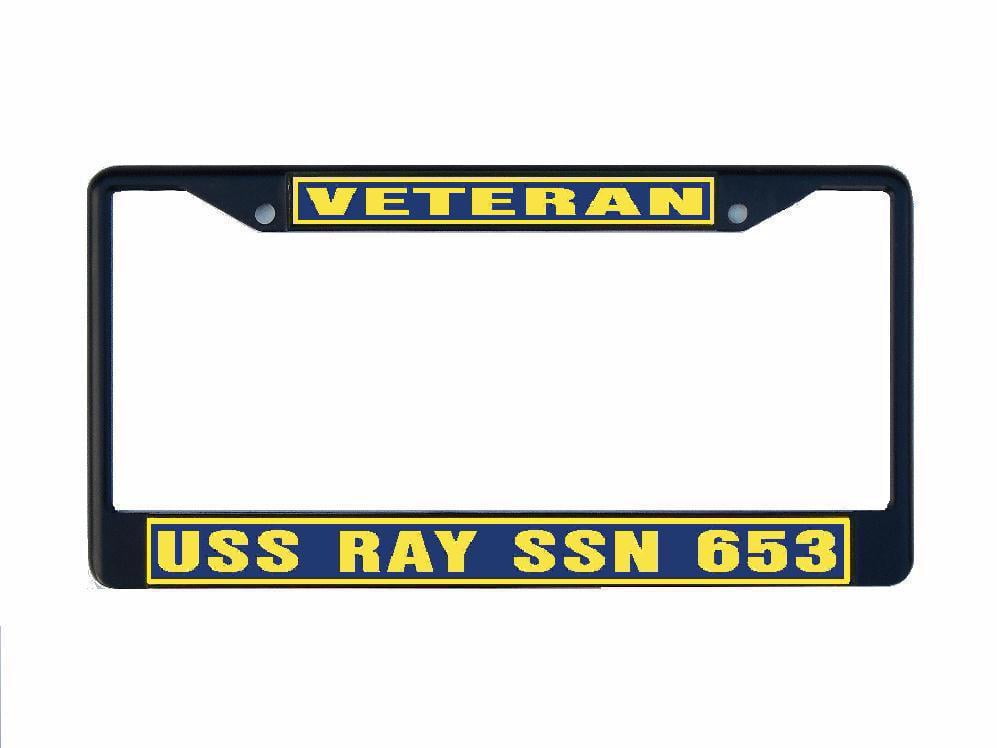 USS RAY SSN 653 License Plate Frame Black Metal Military Navy USN Car ...