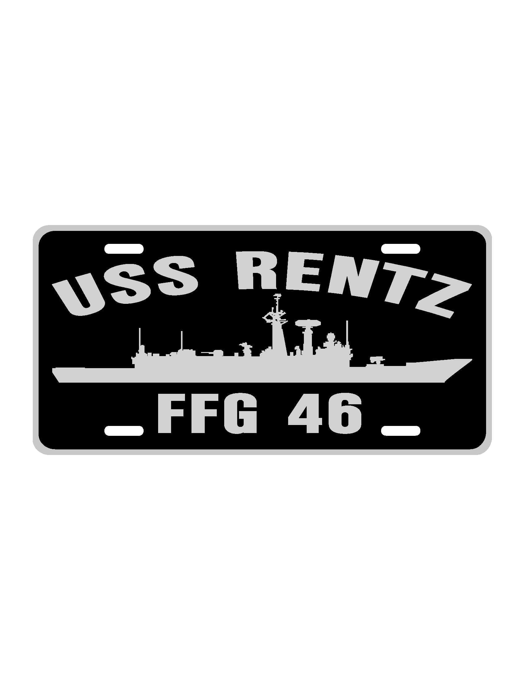 USS RENTZ FFG 46 Aluminum License Plate Military Navy USN Car Truck RV ...
