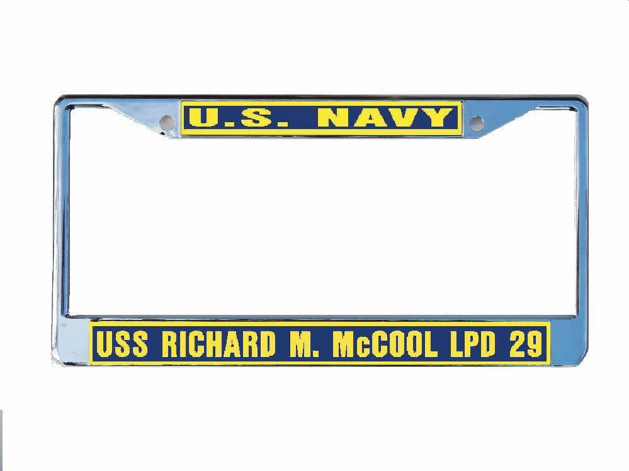 USS RICHARD M McCOOL LPD 29 License Plate Frame Chrome Metal Military ...