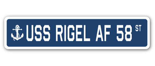 USS RIGEL AF 58 Street Sign us navy ship veteran sailor gift - Walmart.com