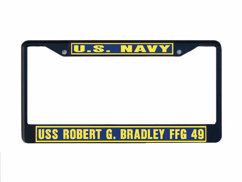 USS ROBERT G BRADLEY FFG 49 License Plate Frame Black Metal Military ...
