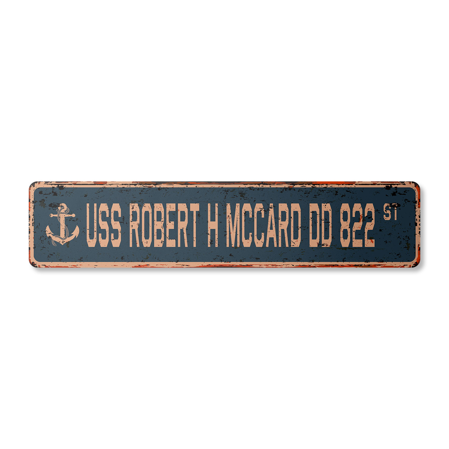 USS ROBERT H MCCARD DD 822 Vintage Plastic Street Sign us navy ship ...