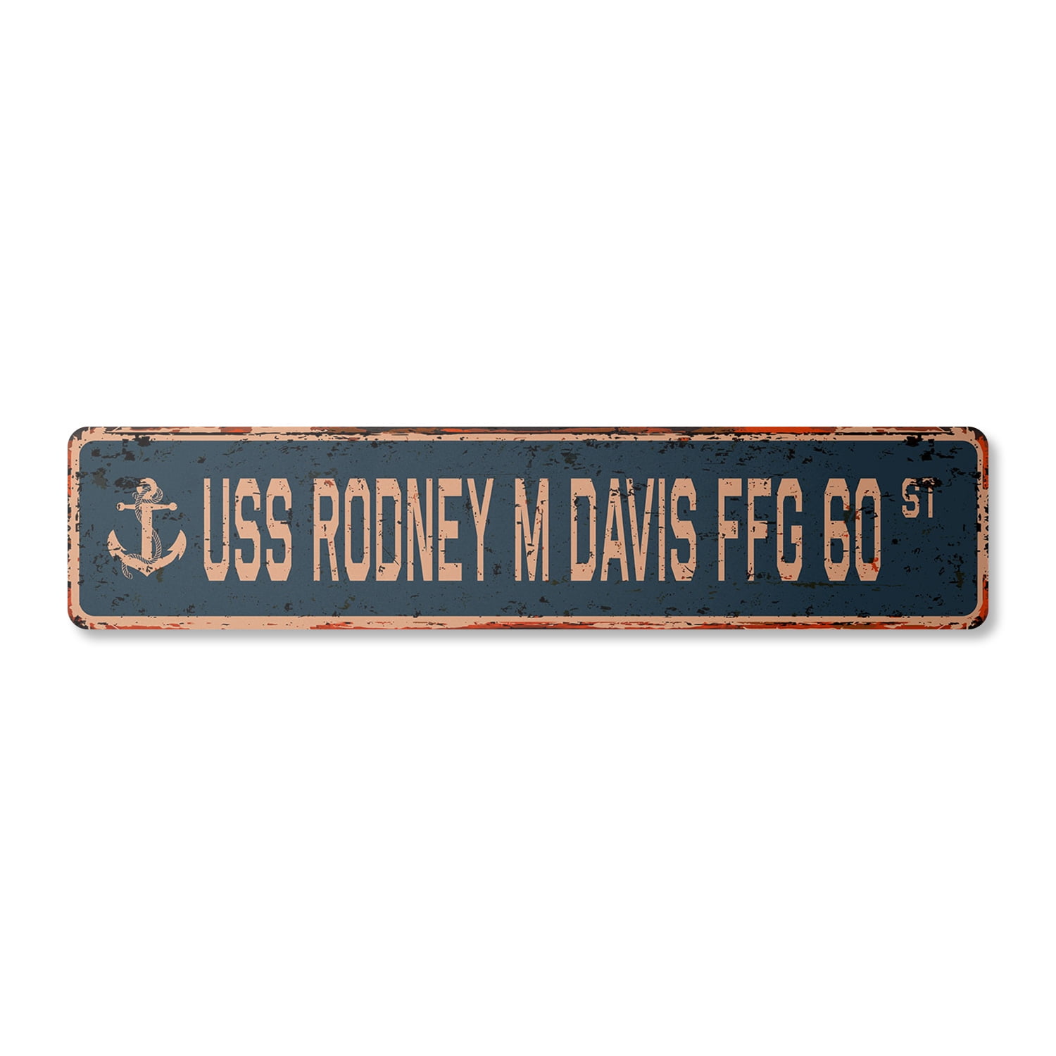 USS RODNEY M DAVIS FFG 60 Vintage Aluminum Street Sign us navy ship ...