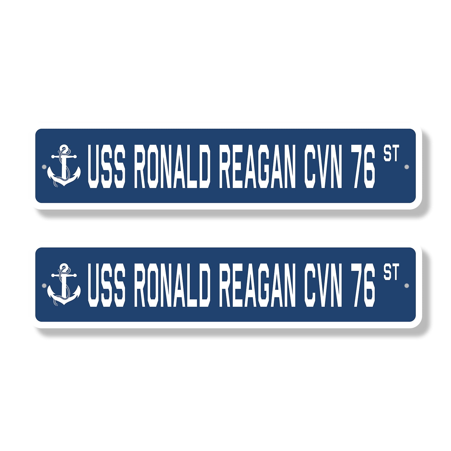 USS RONALD REAGAN CVN 76 Classic Street Sign (2 Pack) us navy ship ...