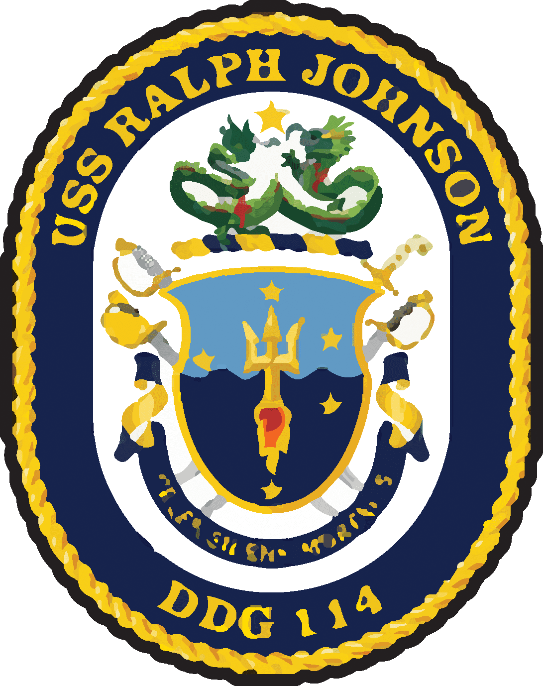 USS Ralph Johnson DDG-114 Badge Sticker Decal Arleigh Burke Class ...