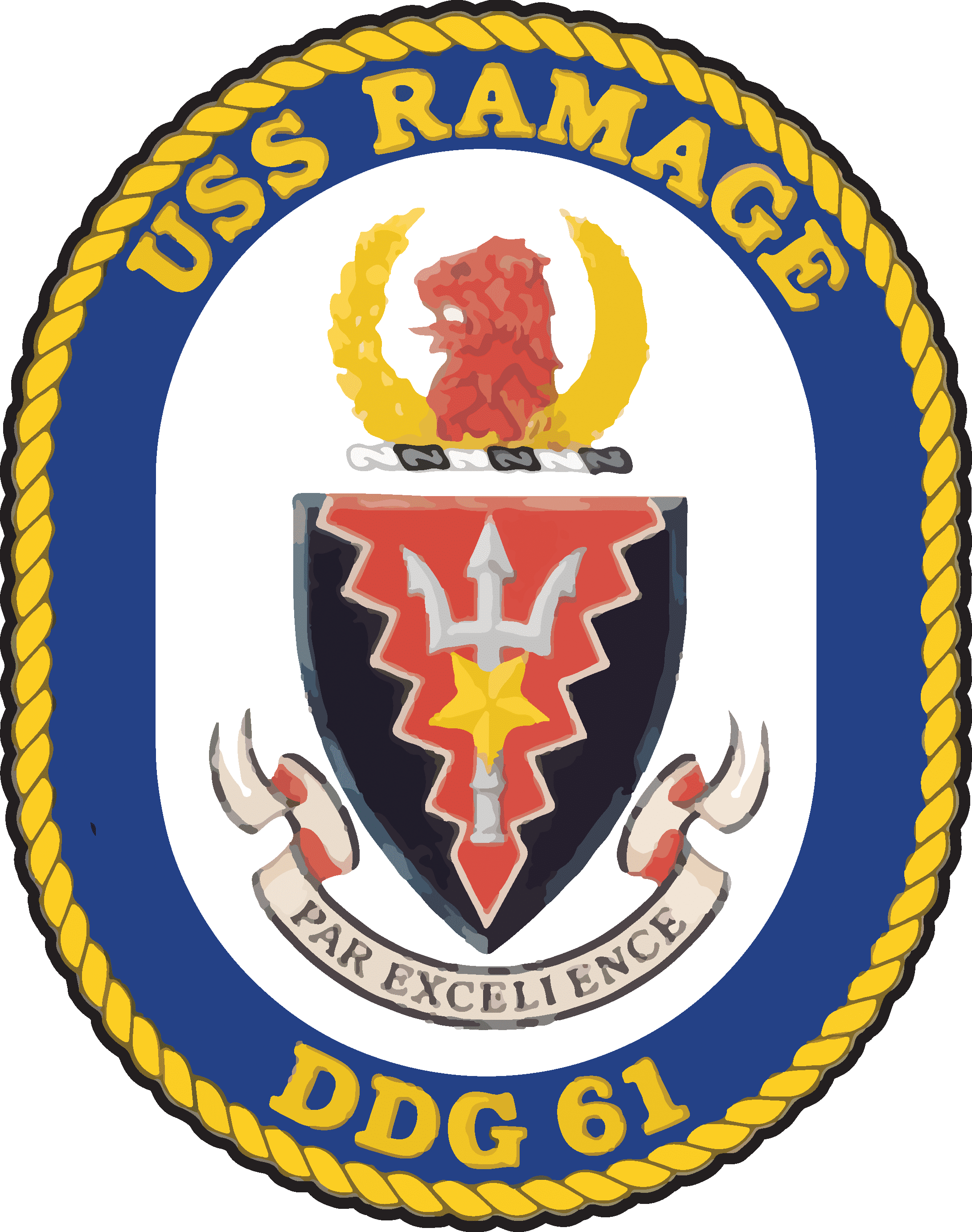 USS Ramage DDG-61 Badge Sticker Decal Arleigh Burke Class Destroyer Car ...
