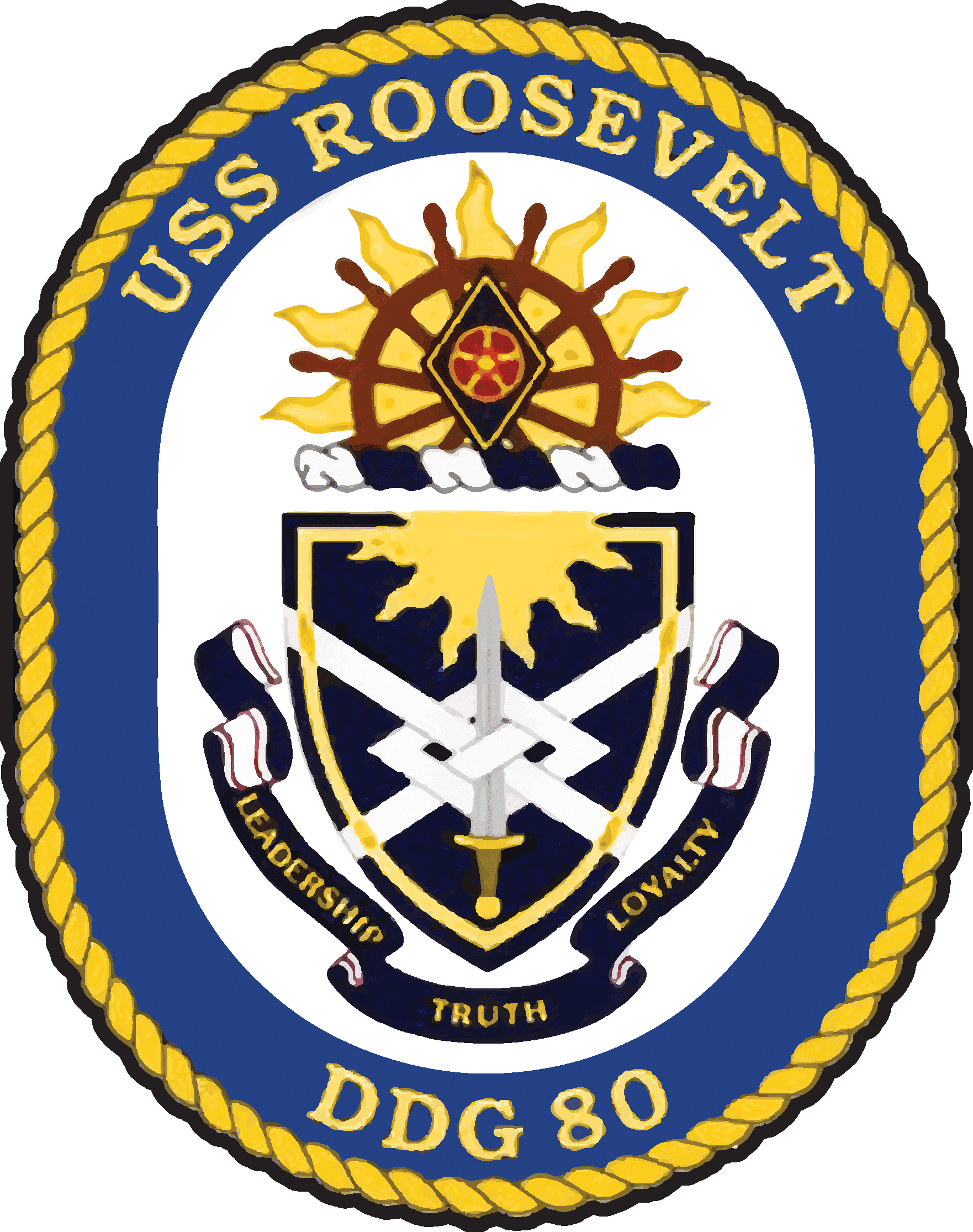 USS Roosevelt DDG-80 Badge Sticker Decal Arleigh Burke Class Destroyer ...
