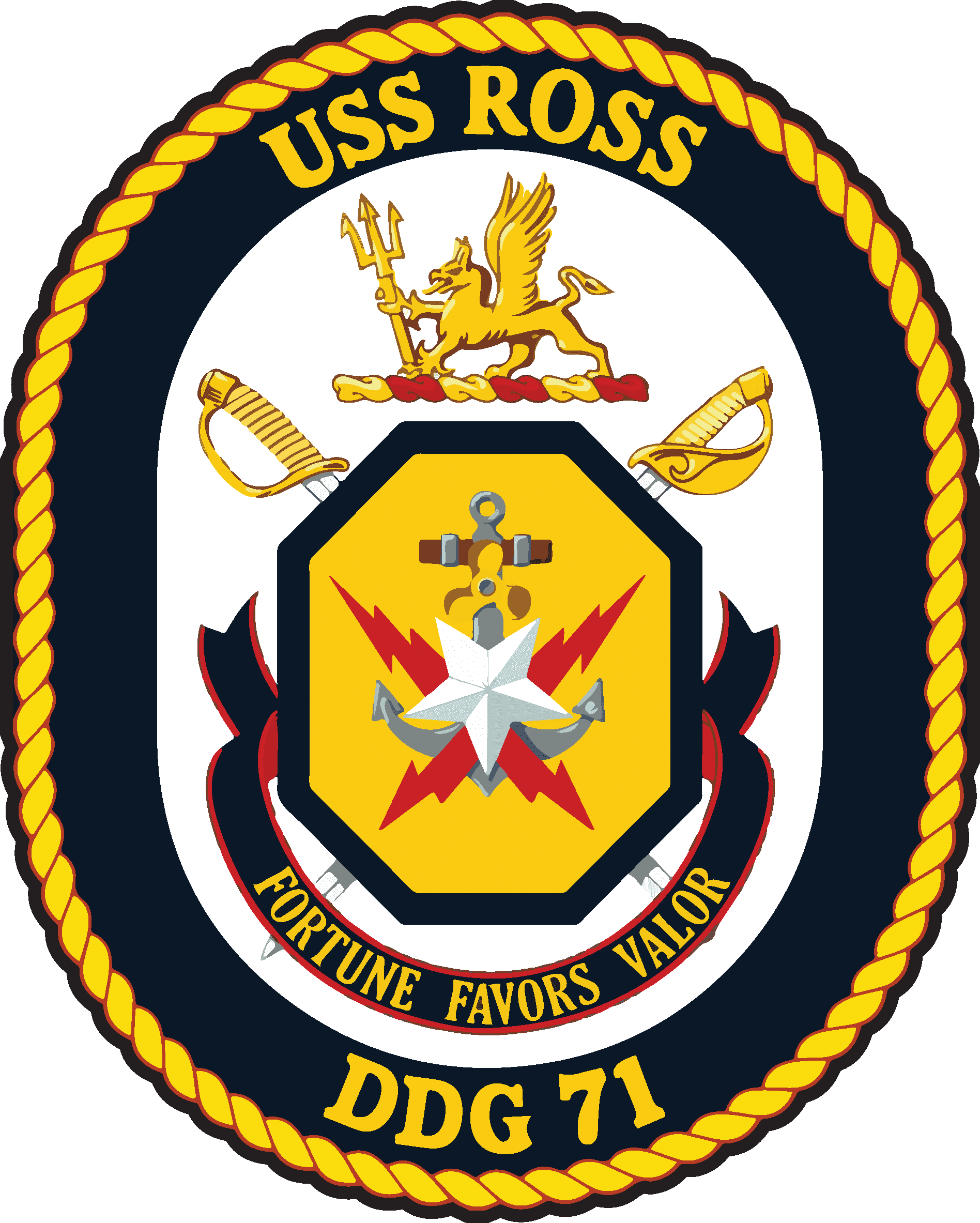 USS Ross DDG-71 Badge Sticker Decal Arleigh Burke Class Destroyer Car ...
