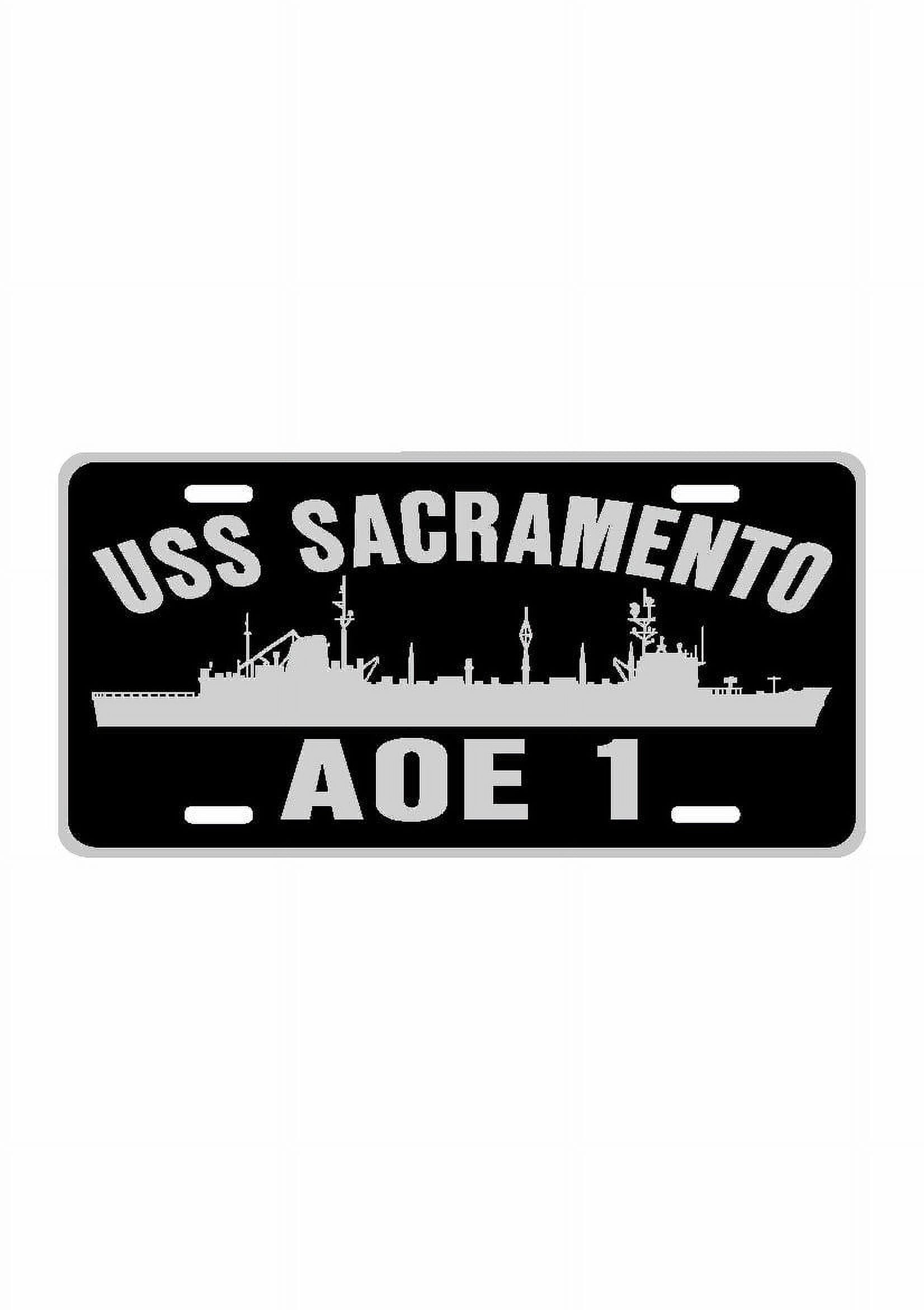 USS SACRAMENTO AOE 1 Aluminum License Plate Military Navy USN Car Truck ...
