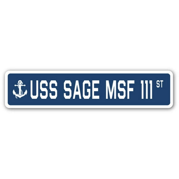 USS SAGE MSF 111 Street Sign us navy ship veteran sailor gift - Walmart.com