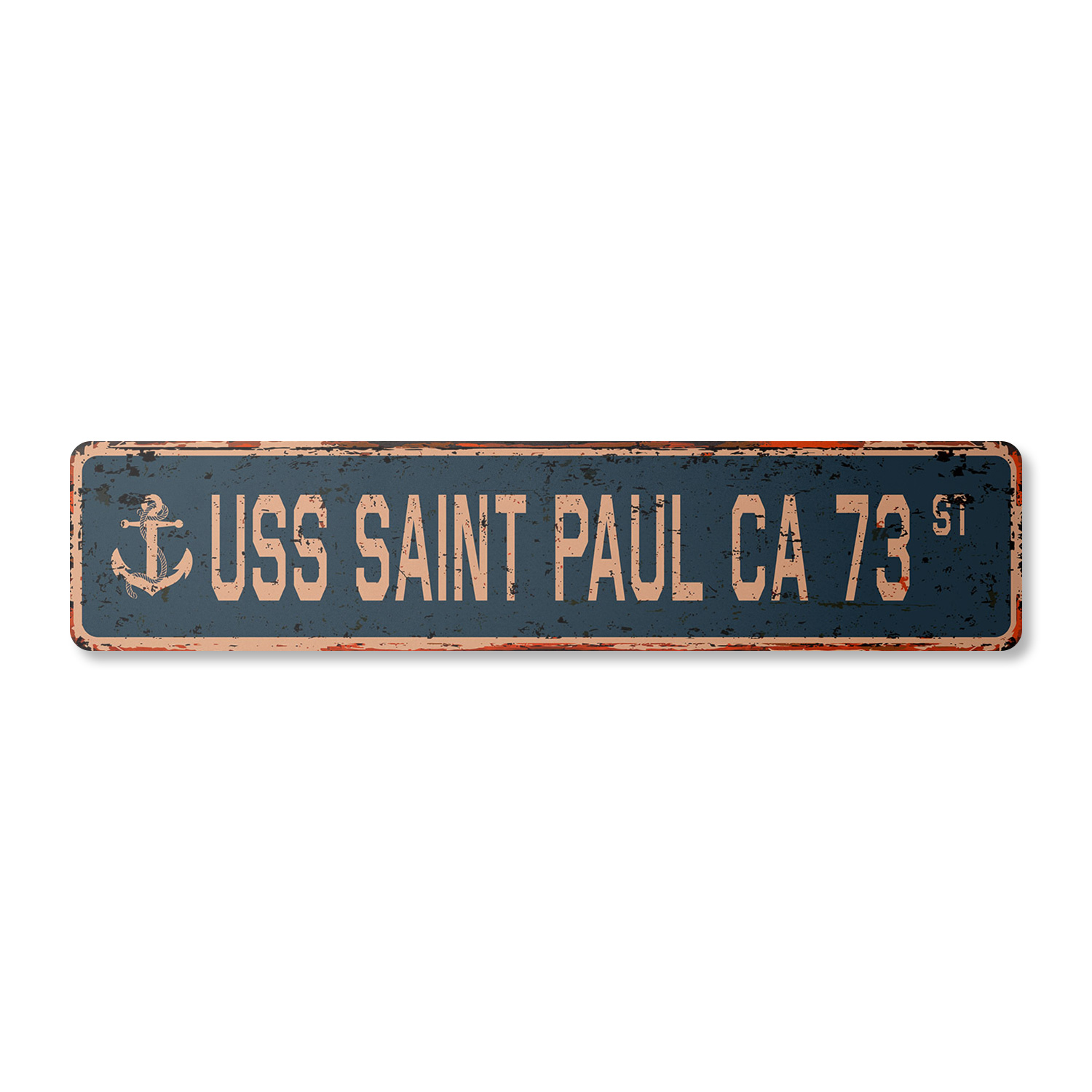 USS SAINT PAUL CA 73 Vintage Plastic Street Sign us navy ship veteran ...