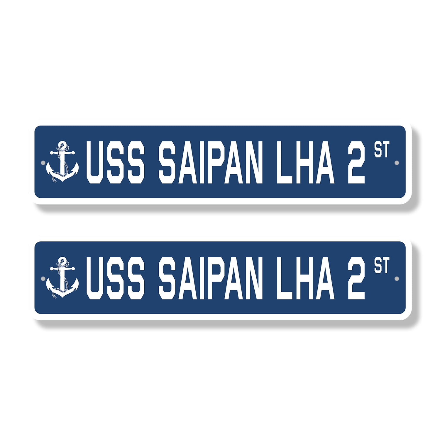 USS SAIPAN LHA 2 Classic Street Sign (2 Pack) us navy ship veteran ...