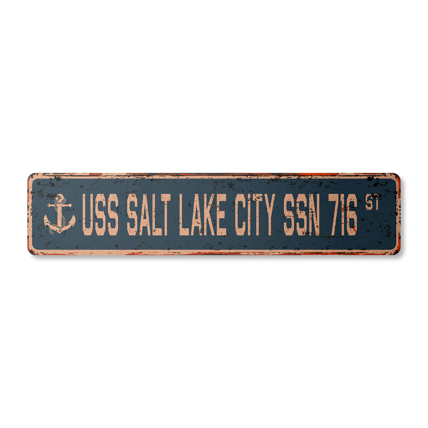 USS SALT LAKE CITY SSN 716 Vintage Plastic Street Sign us navy ship ...