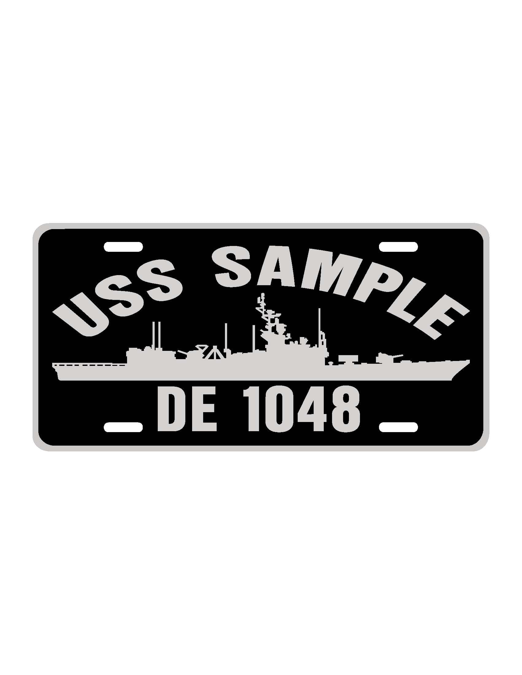 USS SAMPLE DE 1048 Aluminum License Plate Military Navy USN Car Truck ...
