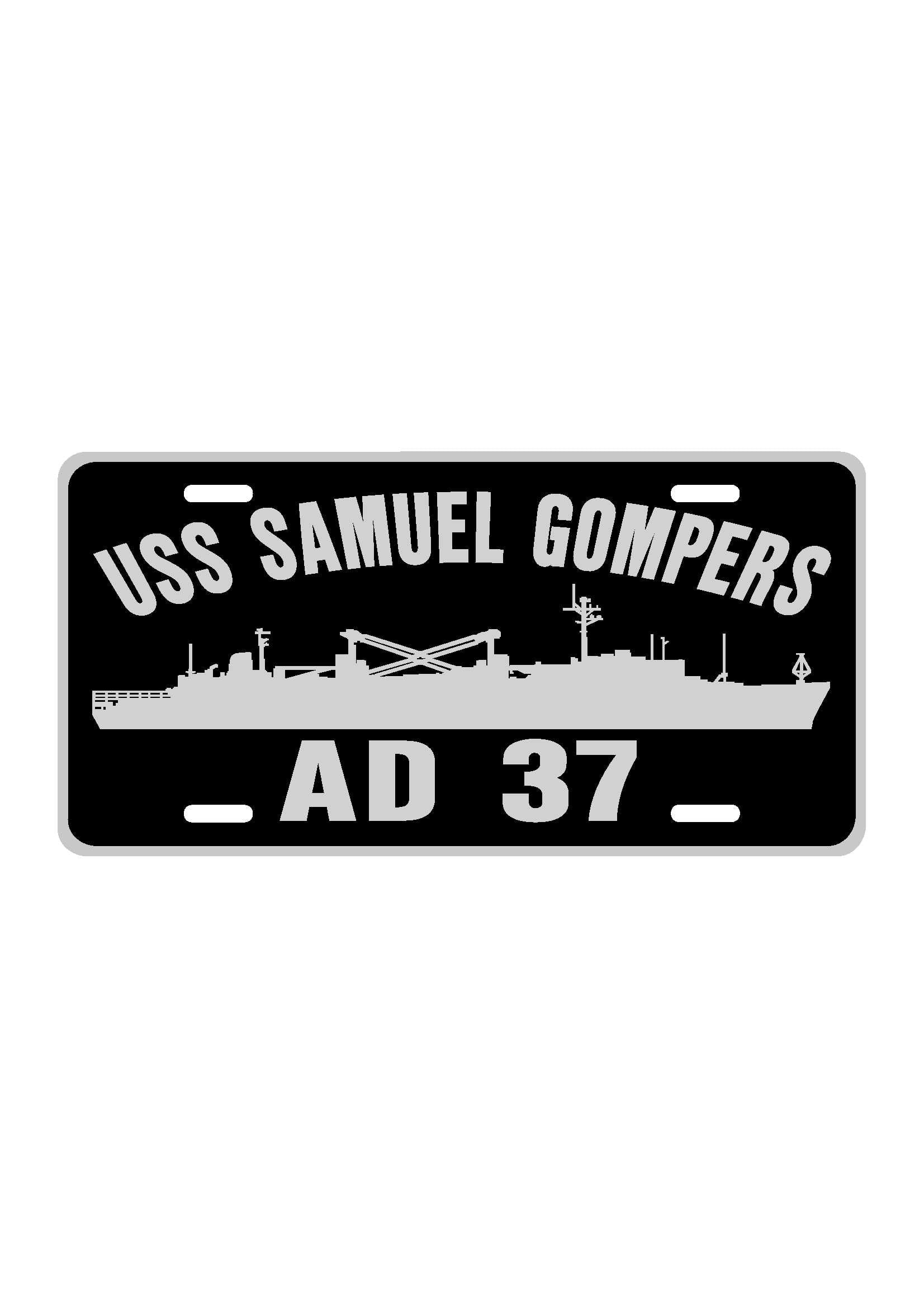 USS SAMUEL GOMPERS AD 37 Aluminum License Plate Military Navy USN Car ...