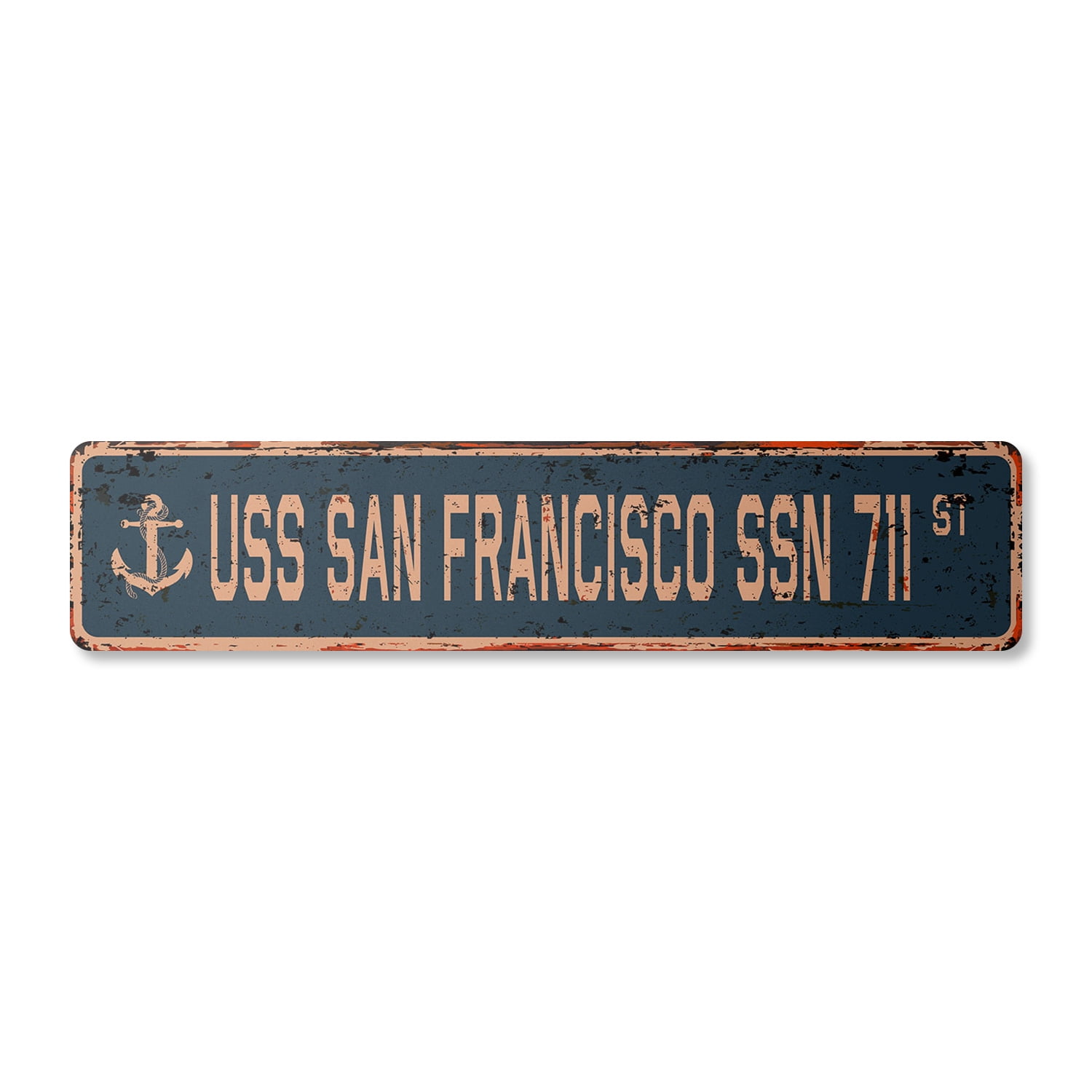 USS SAN FRANCISCO SSN 711 Vintage Plastic Street Sign us navy ship ...