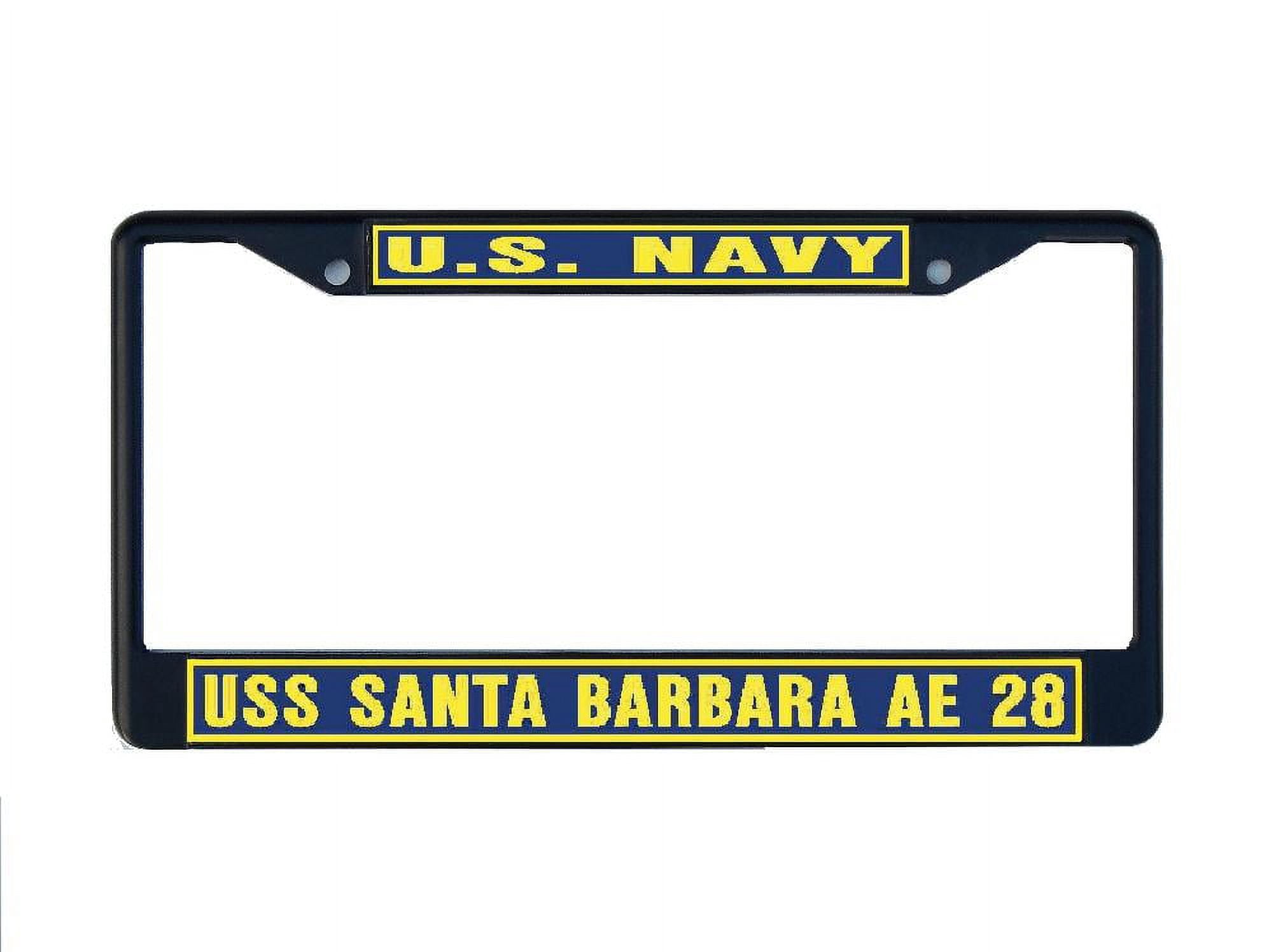 USS SANTA BARBARA AE 28 License Plate Frame Black Metal Military Navy ...