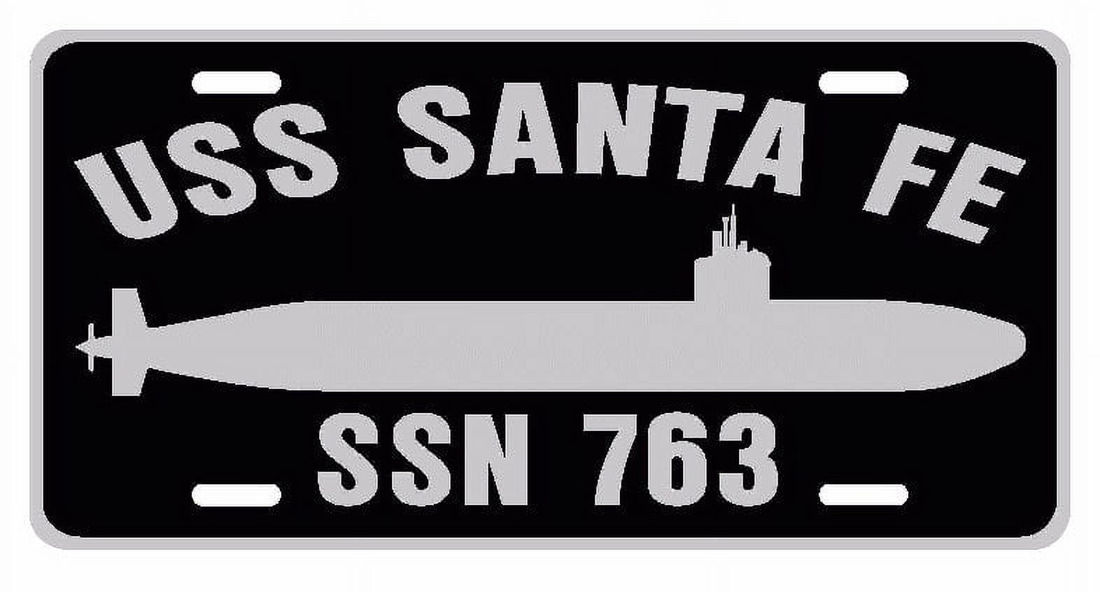 USS SANTA FE SSN 763 Aluminum License Plate Military Navy USN Car Truck ...