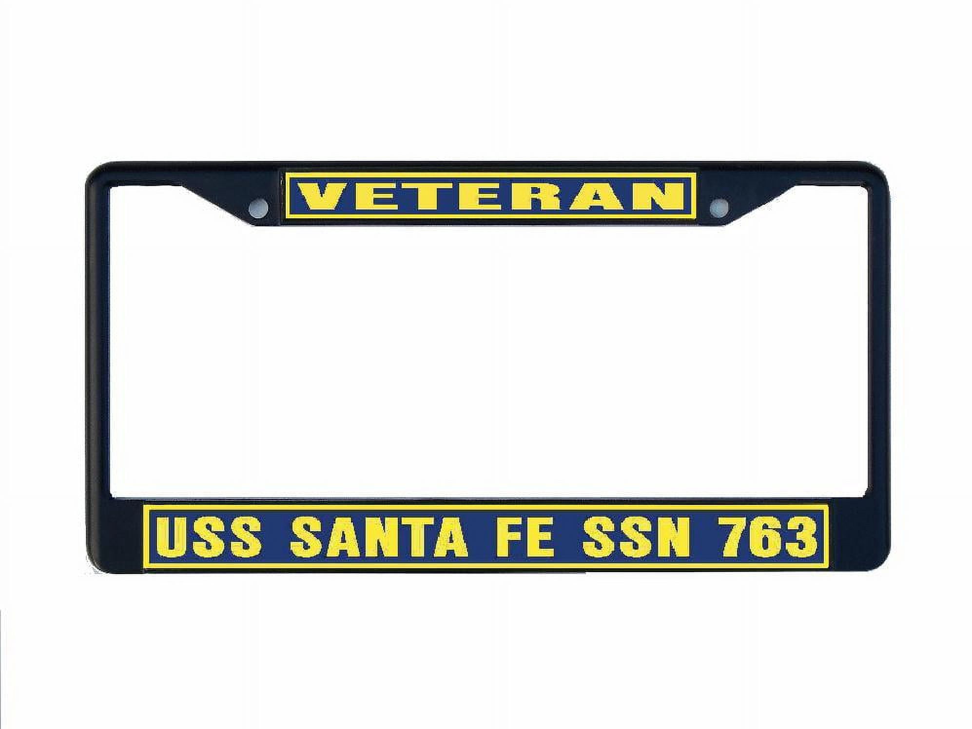 USS SANTA FE SSN 763 License Plate Frame Black Metal Military Navy USN ...