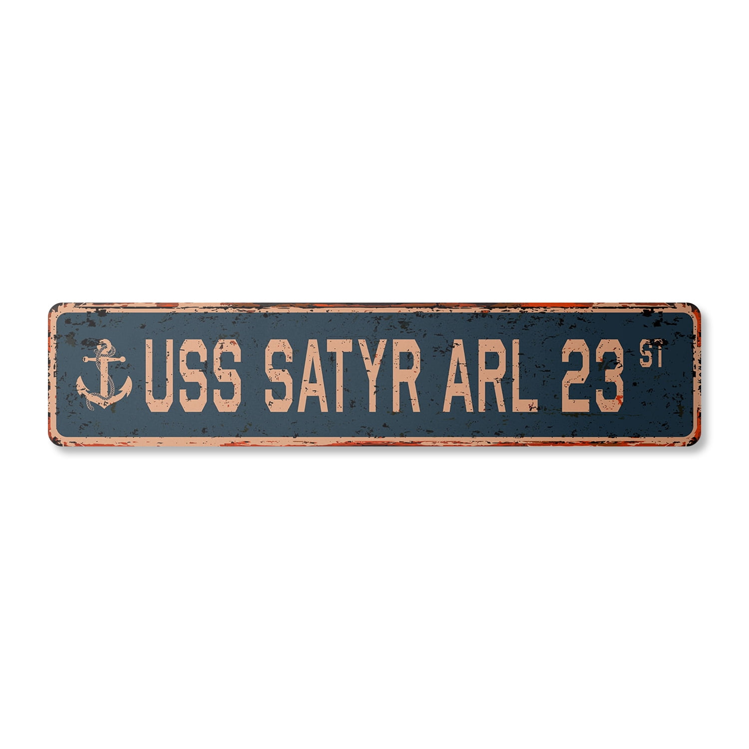 USS SATYR ARL 23 Vintage Plastic Street Sign us navy ship veteran ...