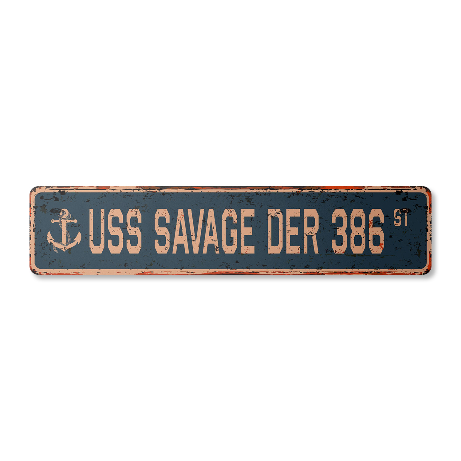 USS SAVAGE DER 386 Vintage Aluminum Street Sign us navy ship veteran ...